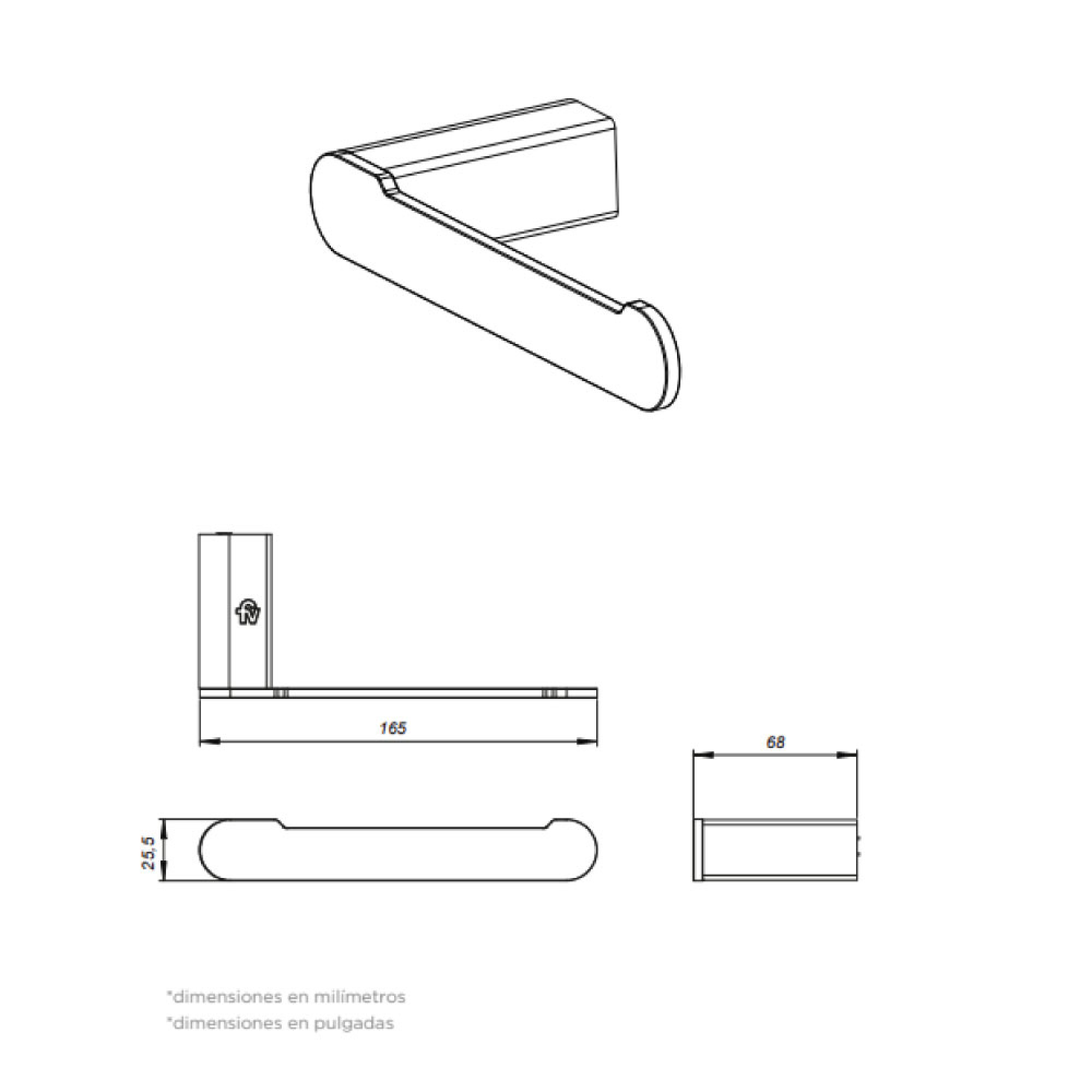 Porta Rollo Brushed Níquel Coty — Bagno & Company