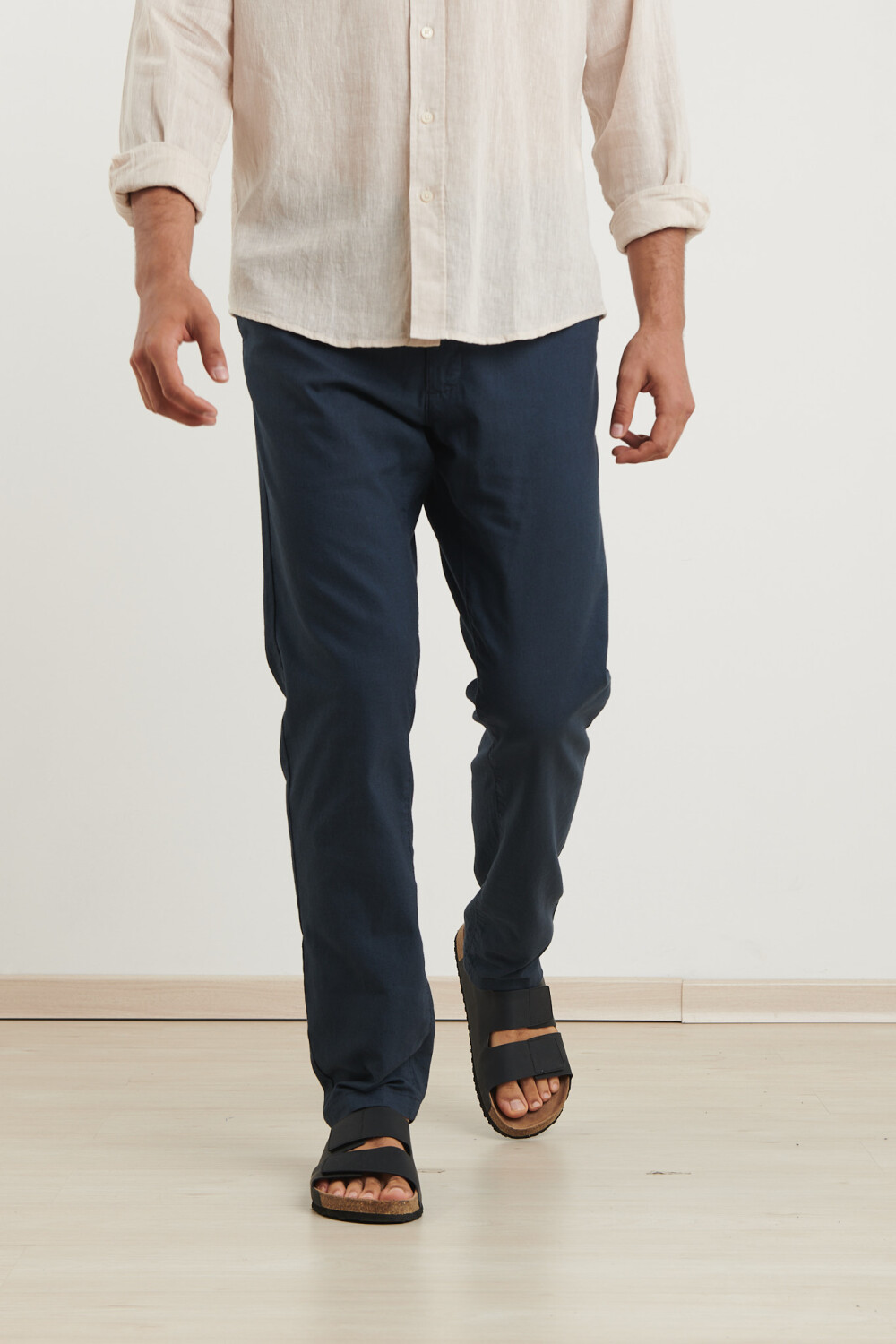 Pantalon De Lino Harry - Azul Oscuro — Harrington