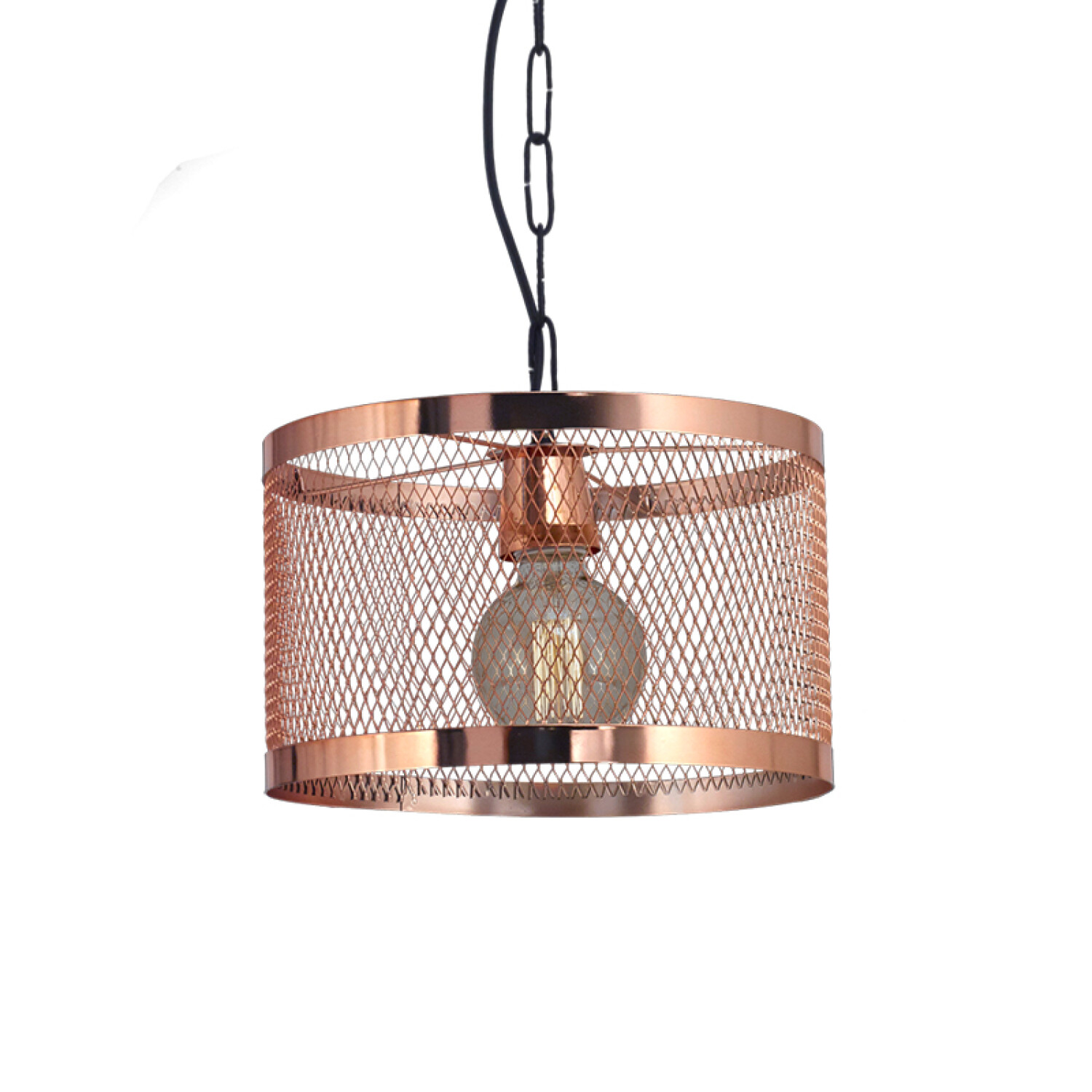 Colgante pantalla malla metalica oxida. E27 Ø300mm - JU0343 — Fivisa