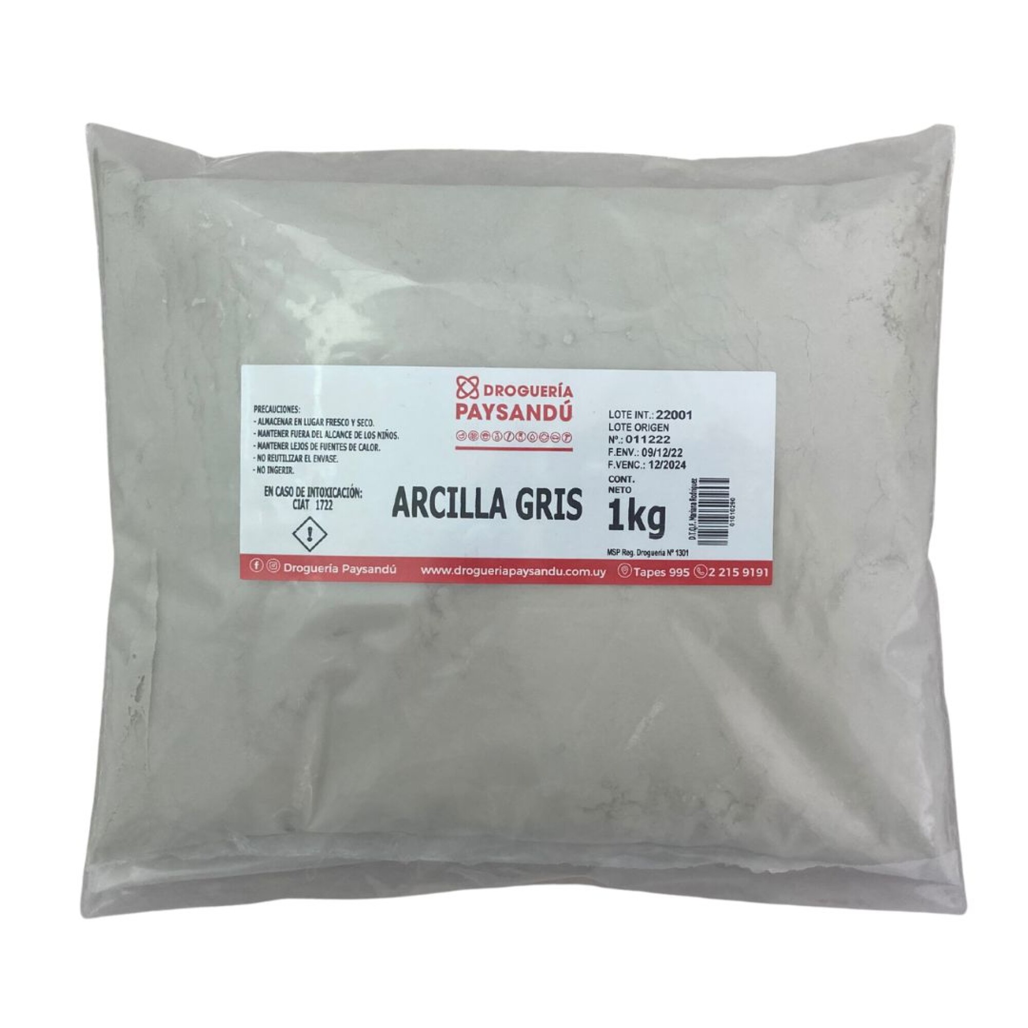 Arcilla 1kg - Gris — Droguería Paysandú