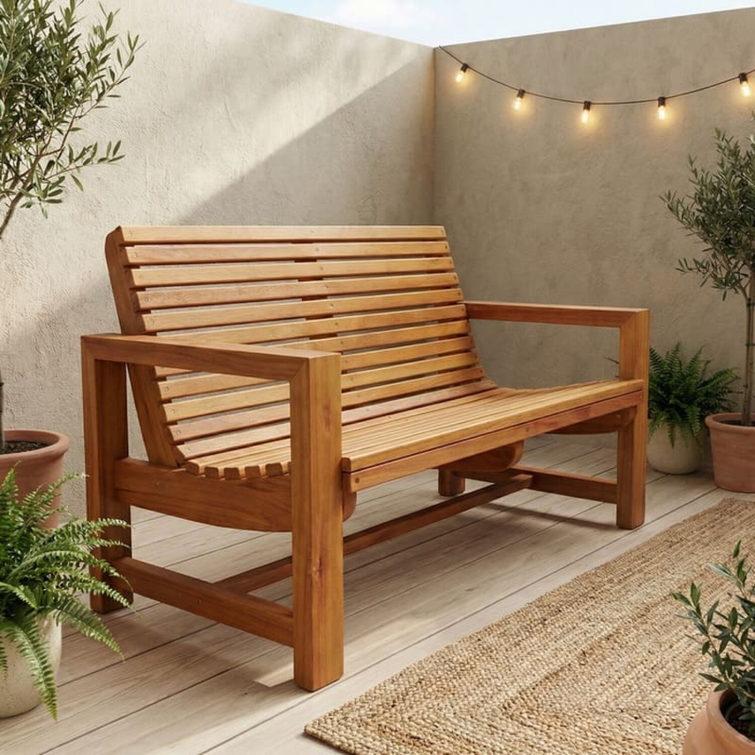 Sillón curvo 2 cuerpos exterior — Serra Amoblamientos