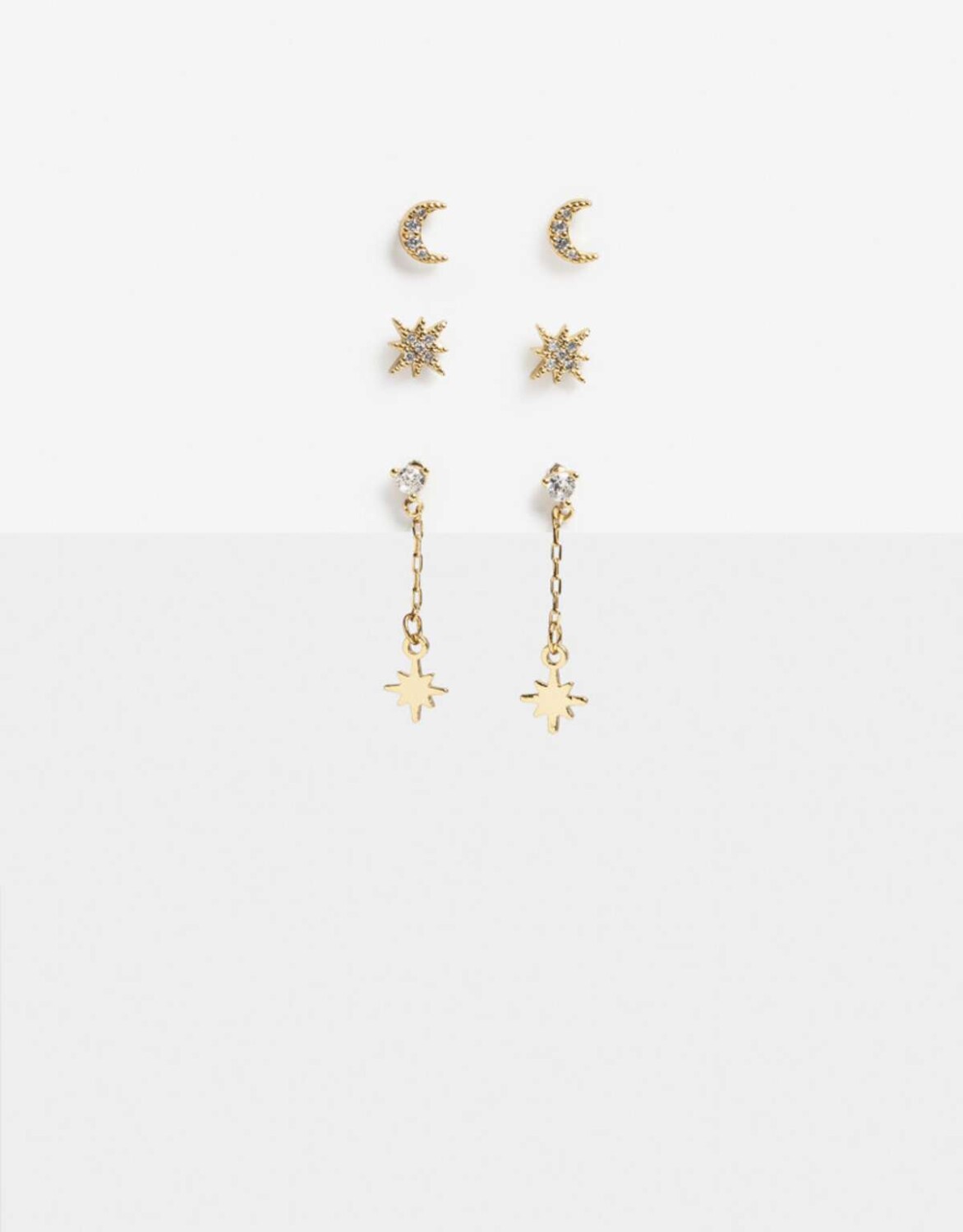 Set De Aros Pasantes Mystic Cubic - Dorado — Tienda Soy Santander