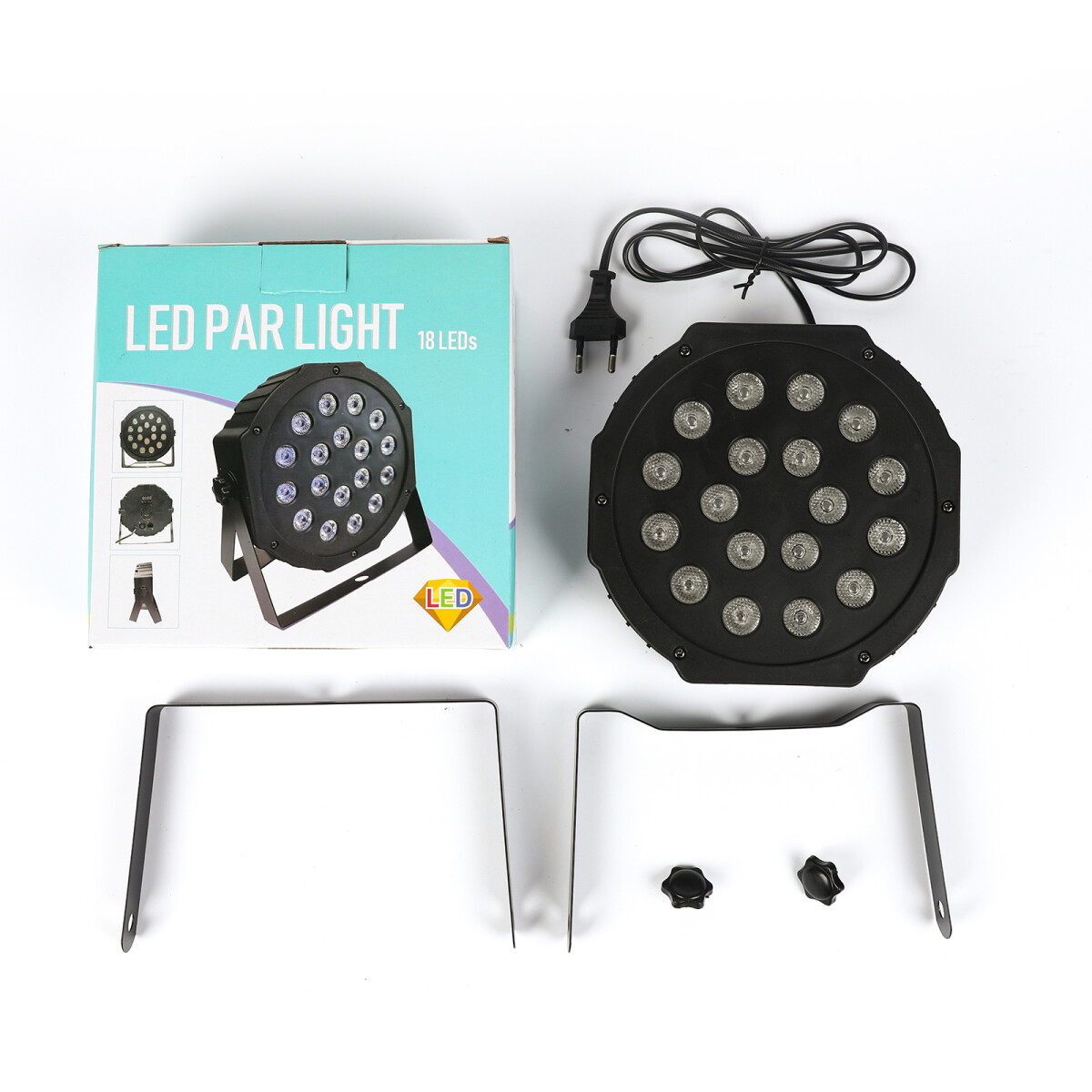 TACHO PAR LED RGB 18 LEDS AUDIORITMICO — Woofer