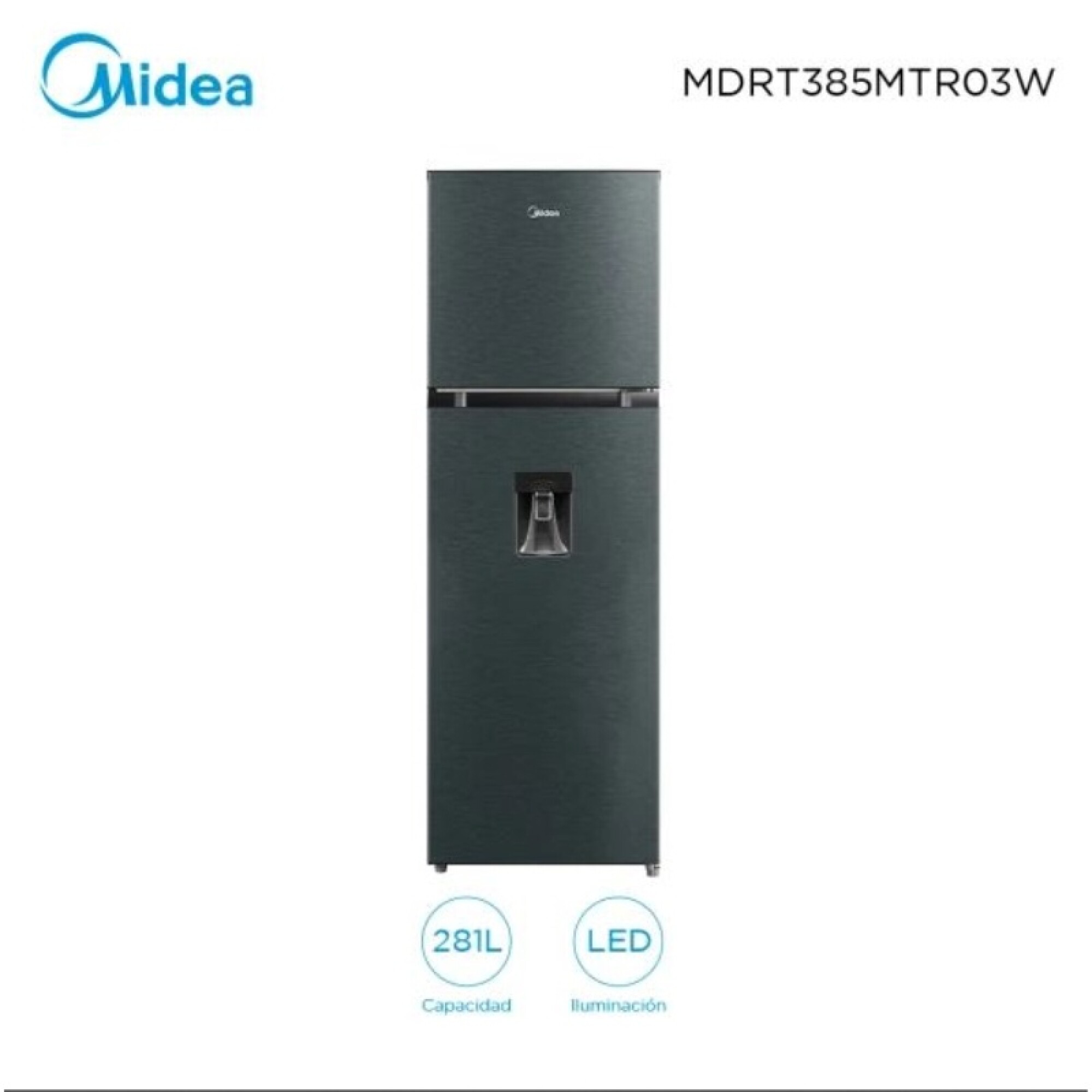 Heladera Midea M385 (03w)cd Inoxidable Con Dispensador Frio — Albanes