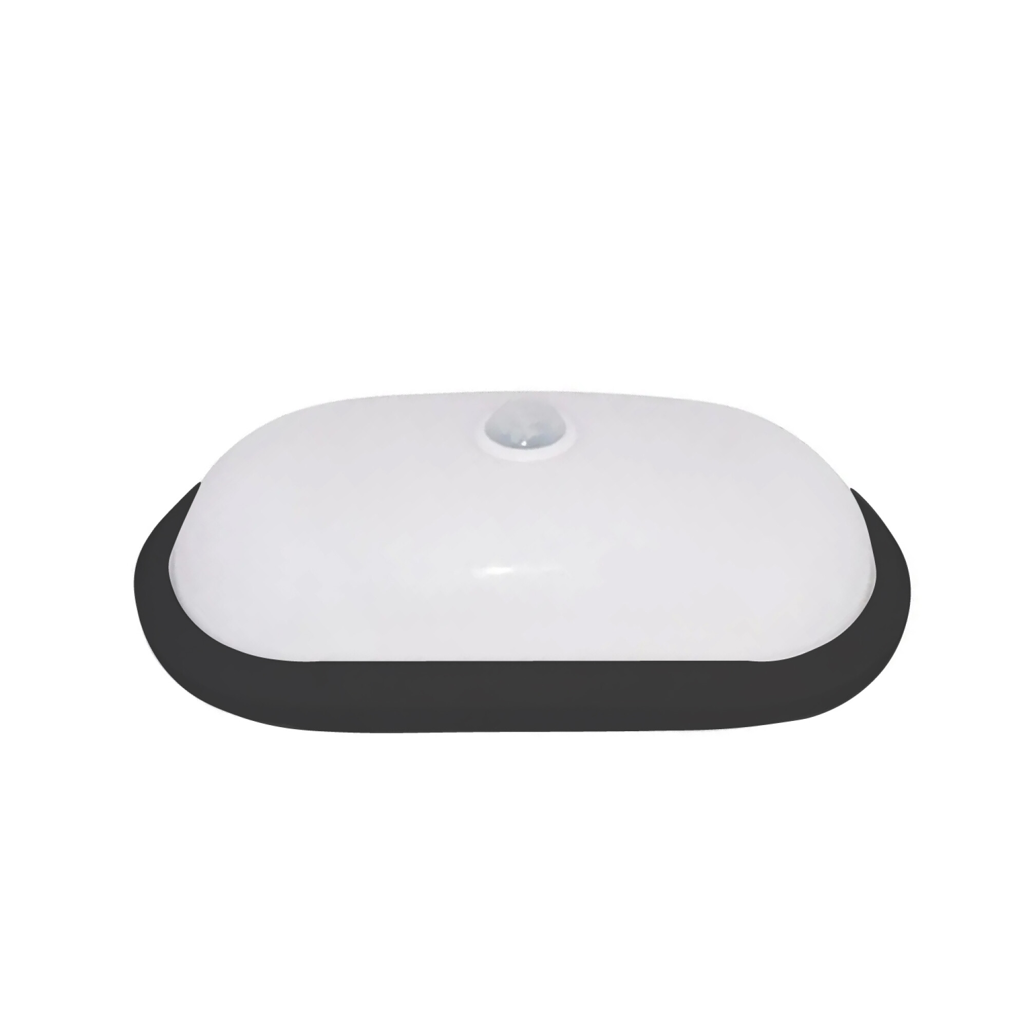 Plafón Exterior Led Ovalado con Sensor de Movimiento Negro — Serlux