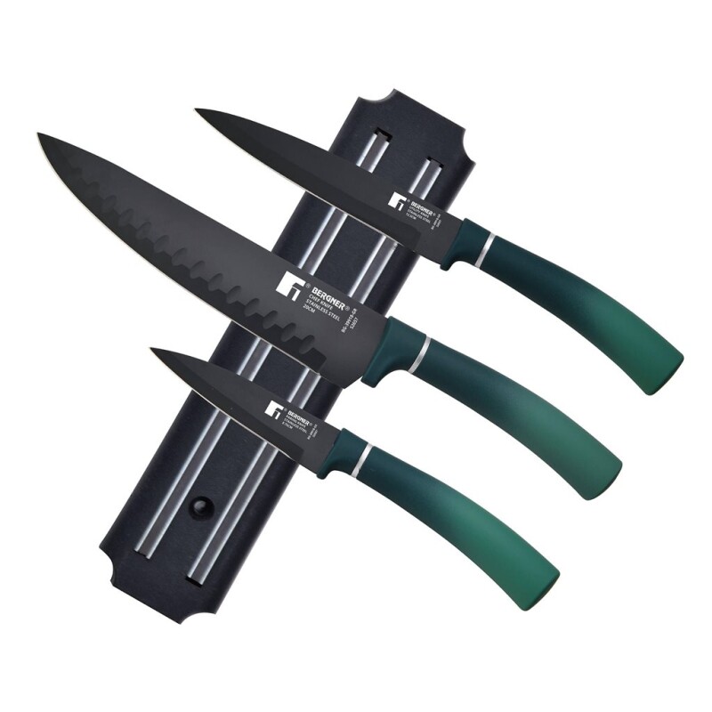 SET BARRA+ 3 CUCHILLAS ACERO INOX. VERDE BERGNER — Koz Design