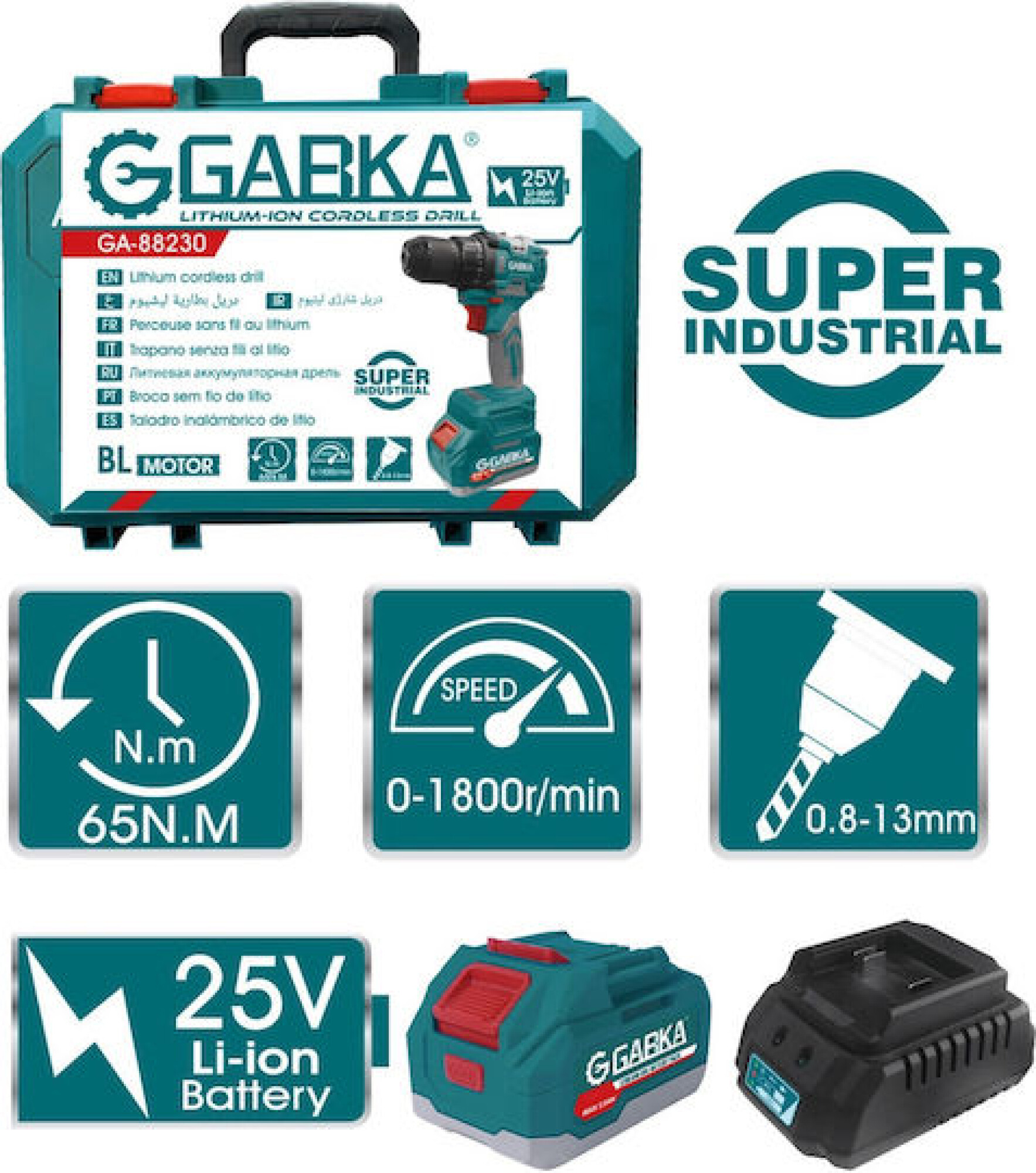 TALADRO GABKA A BATERIA 25V — Magnum