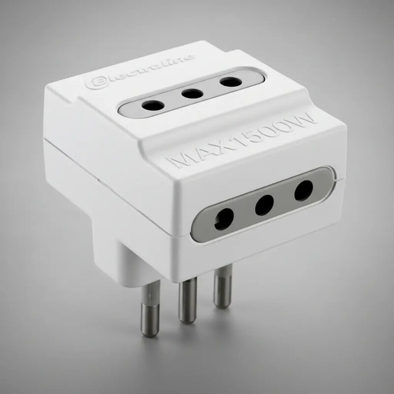 Adaptador Triple 3 Tomas 2P+T 10A Blanco — Serlux