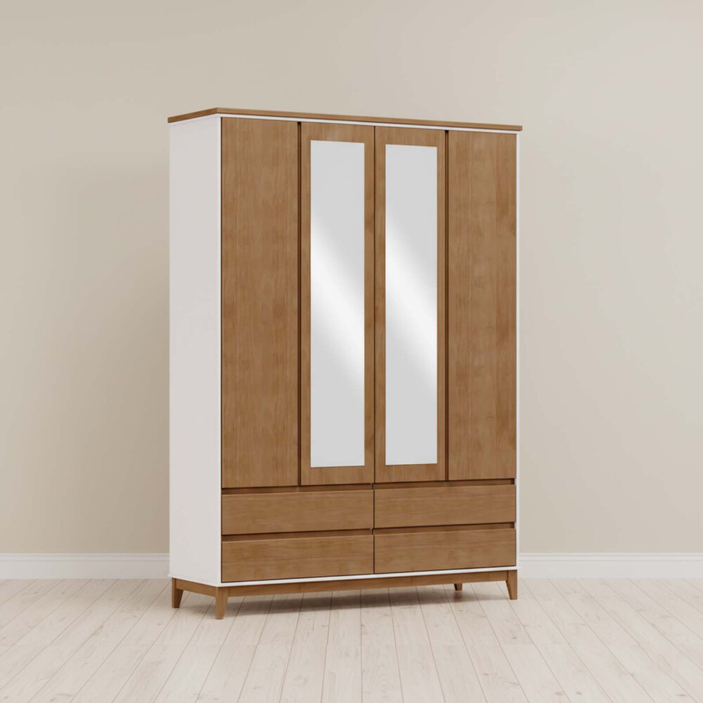 Placard 4 Puertas Mdf-y-madera Blanco Adaku 2.0 — Divino