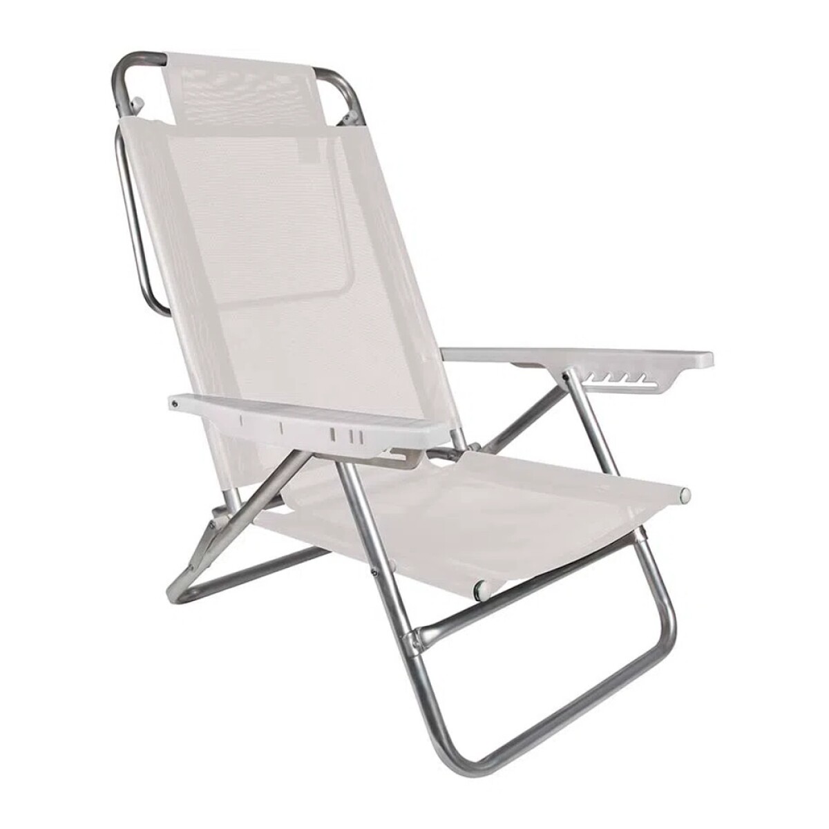 Kit 2 Reposeras Reclinables 6 Posiciones Aluminio Mor Summer - Blanco — HTS