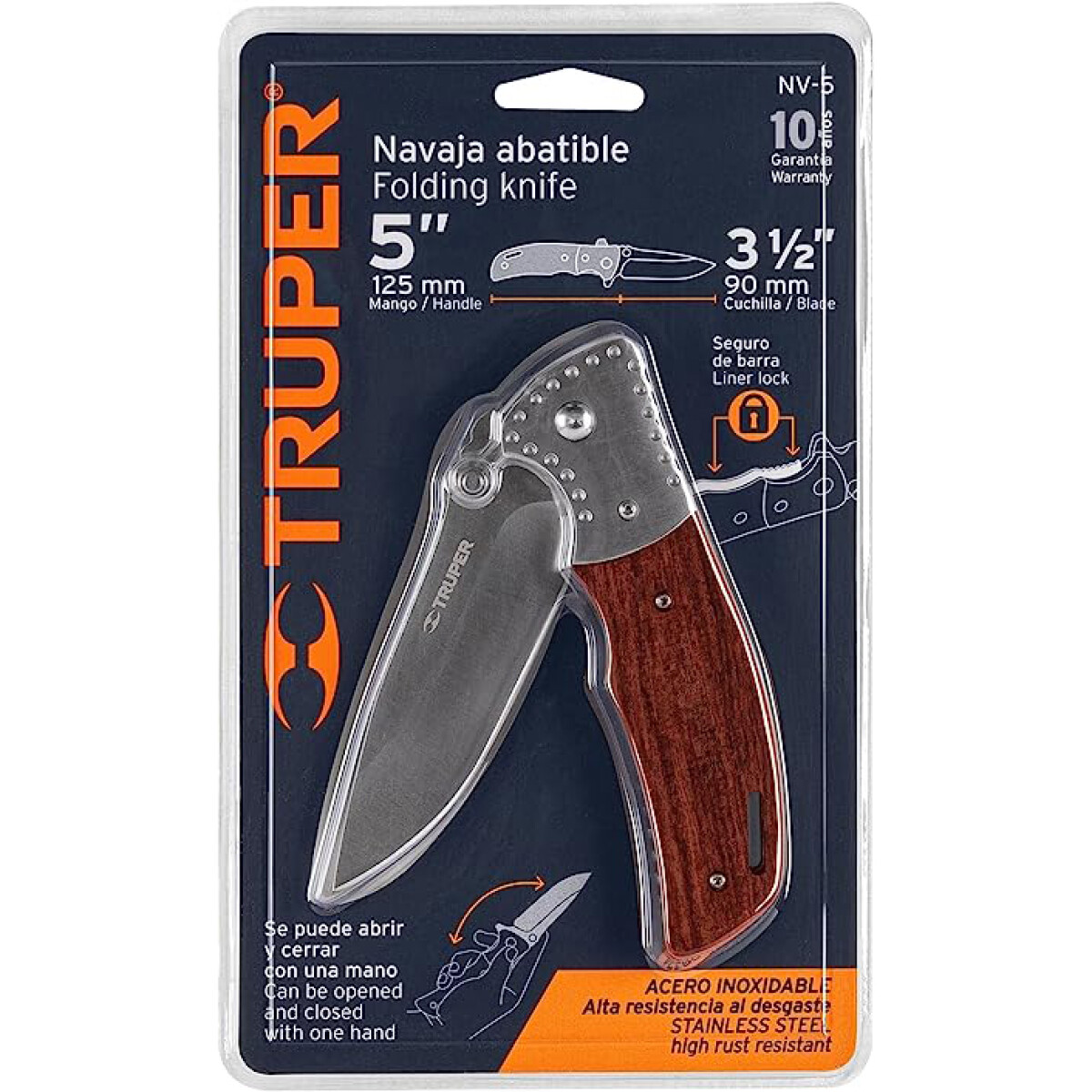 Navaja Truper Abatible 5" Mgo Metálico Nv-5 — Magnum