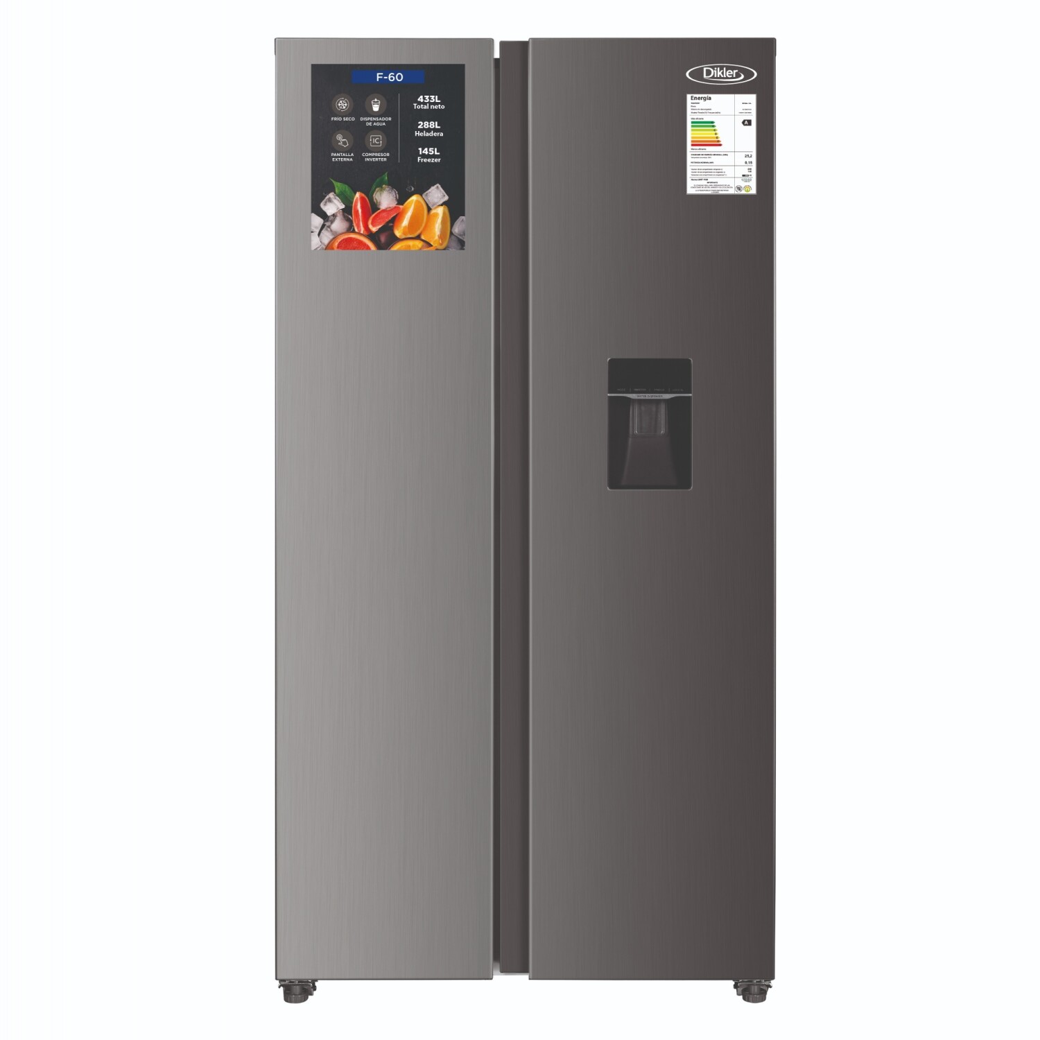 Heladera Dikler F-60 SBSI inox. con dispensador — Magic Center