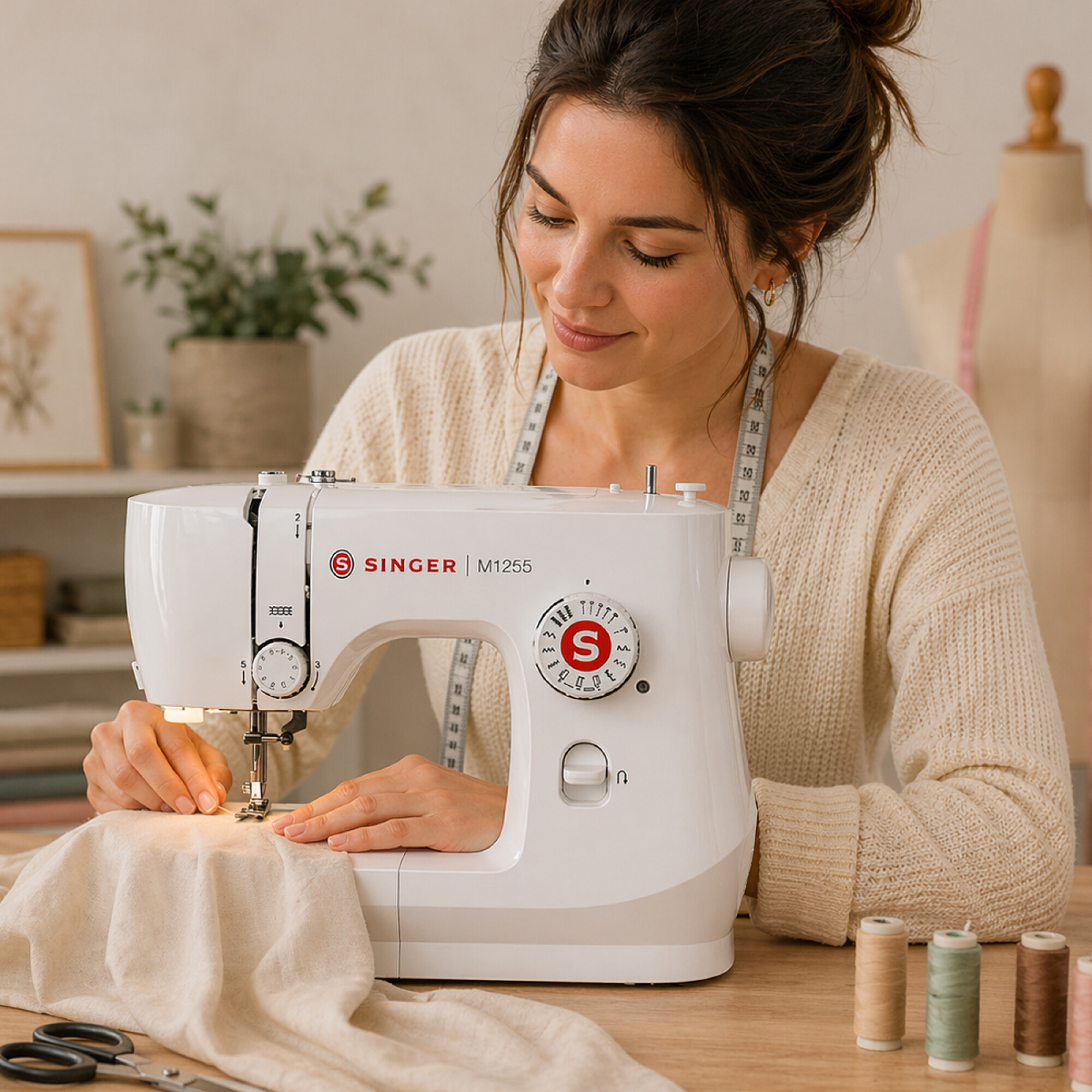 Maquina De Coser Electrica Singer S-m1255 6 Puntadas Con Luz Color ...