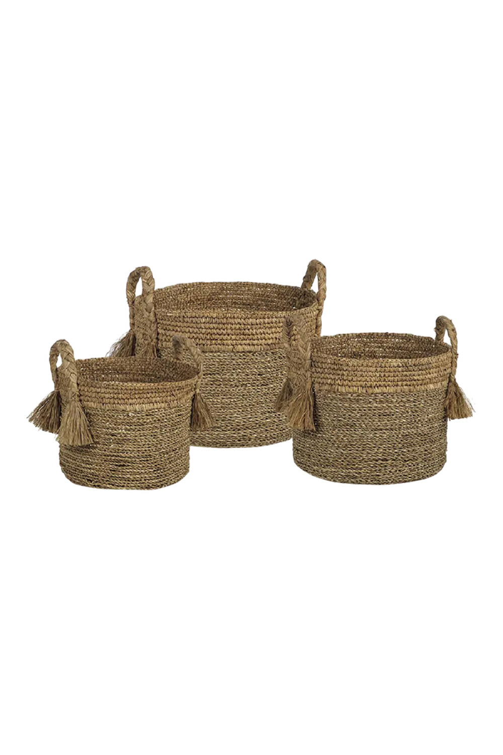 CANASTOS - SET X 3 CANASTOS SUMATRA SISAL Y SEAGRASS — Vinibel