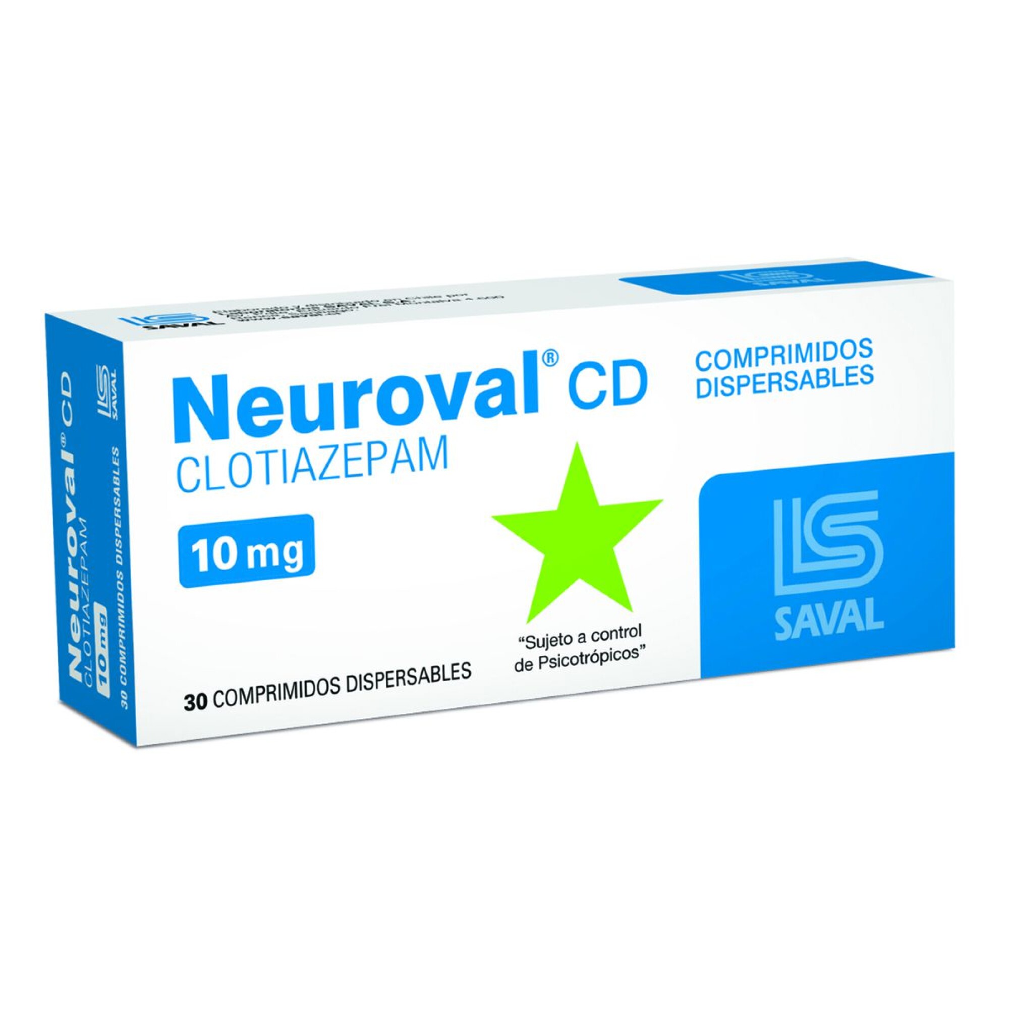 NEUROVAL CD 10 MG. CJ X 30 COMP. DISPERS — Farmacenter