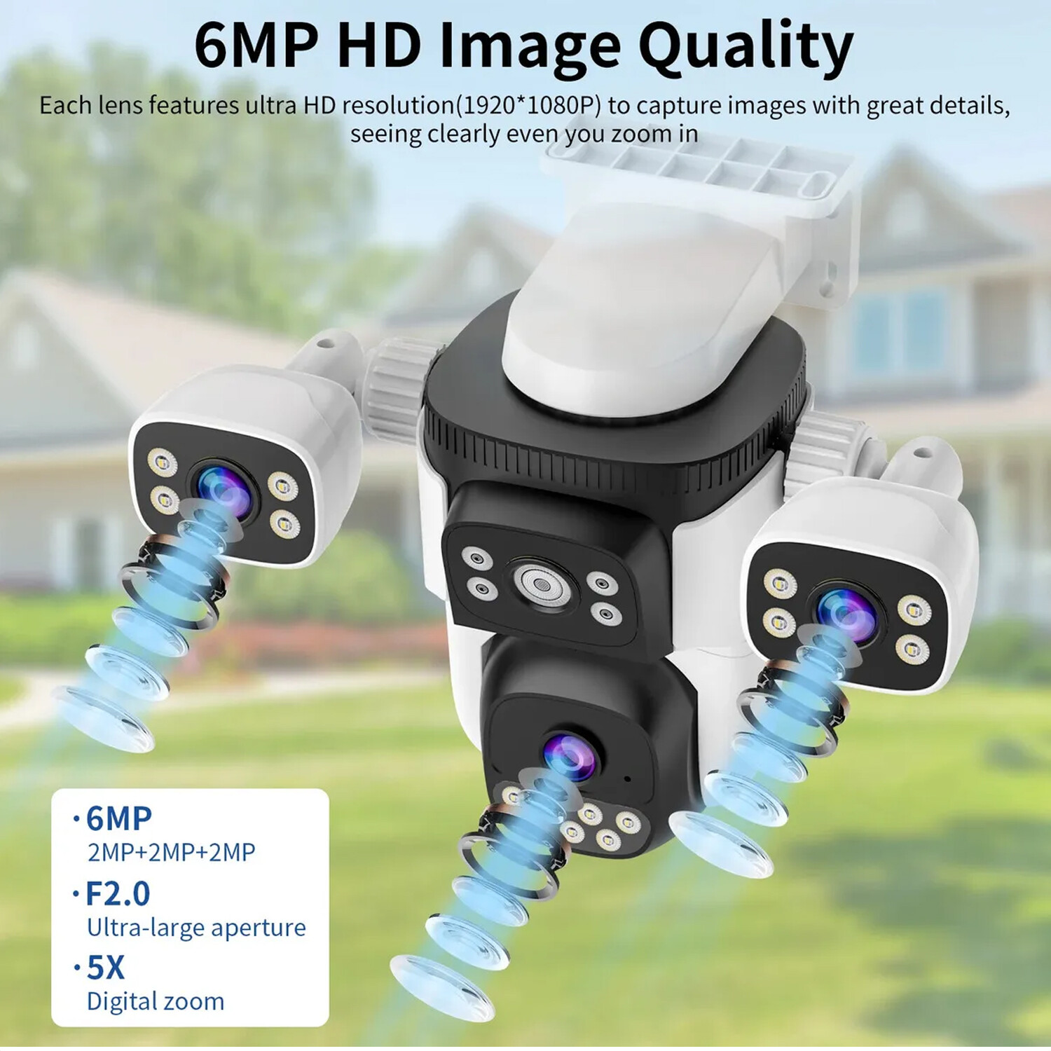 Cámara Triple Smart Exterior Movimiento Visión Nocturna - MULTI CAMARA ...