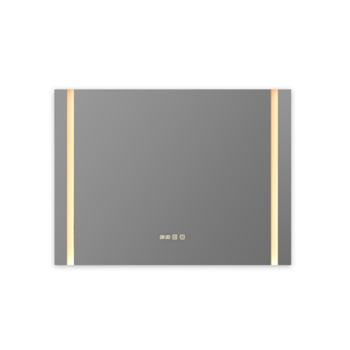 Espejo rectangular con luz led y reloj — El Clon
