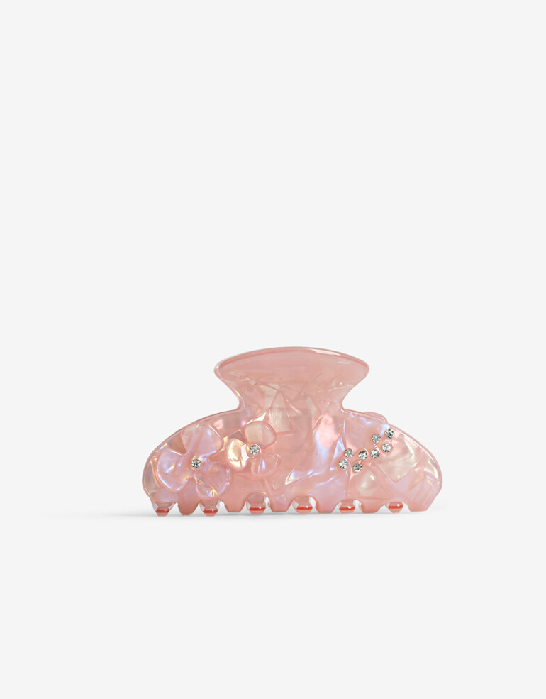 Broche De Acrílico Con Flores Y Strass. — Isadora