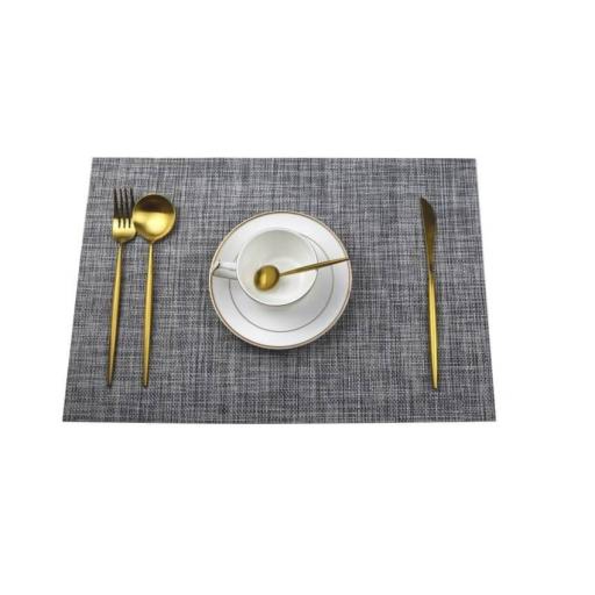 Mantel individual tejido PVC Gris - gris — Buho Store