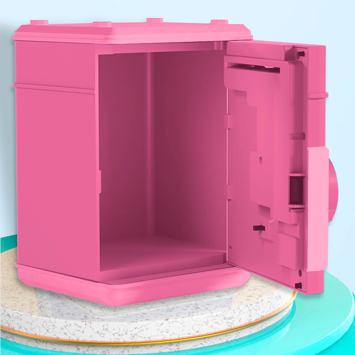 Alcancía Infantil Caja Fuerte Juguete Con Sonido - Rosa — El Rey del ...