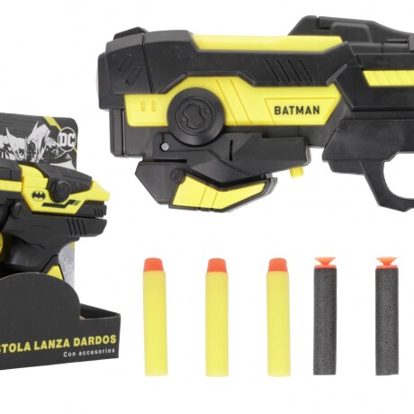 PISTOLA DARDOS BATMAN SOFT DART C/6 DARDOS Y LUZ — El Clon
