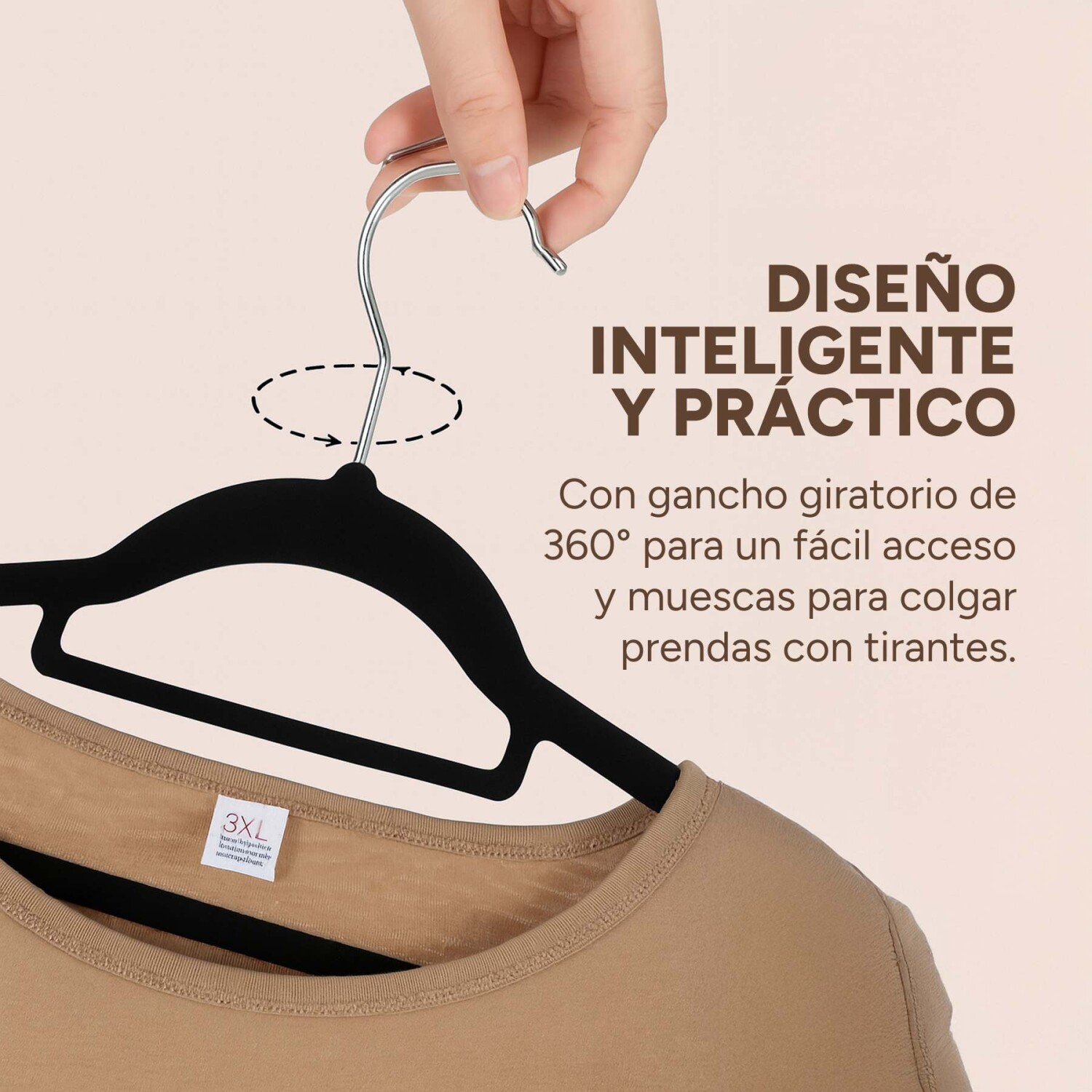 Percha De Terciopelo Antideslizante Ropa Calidad Resistente — Atrix