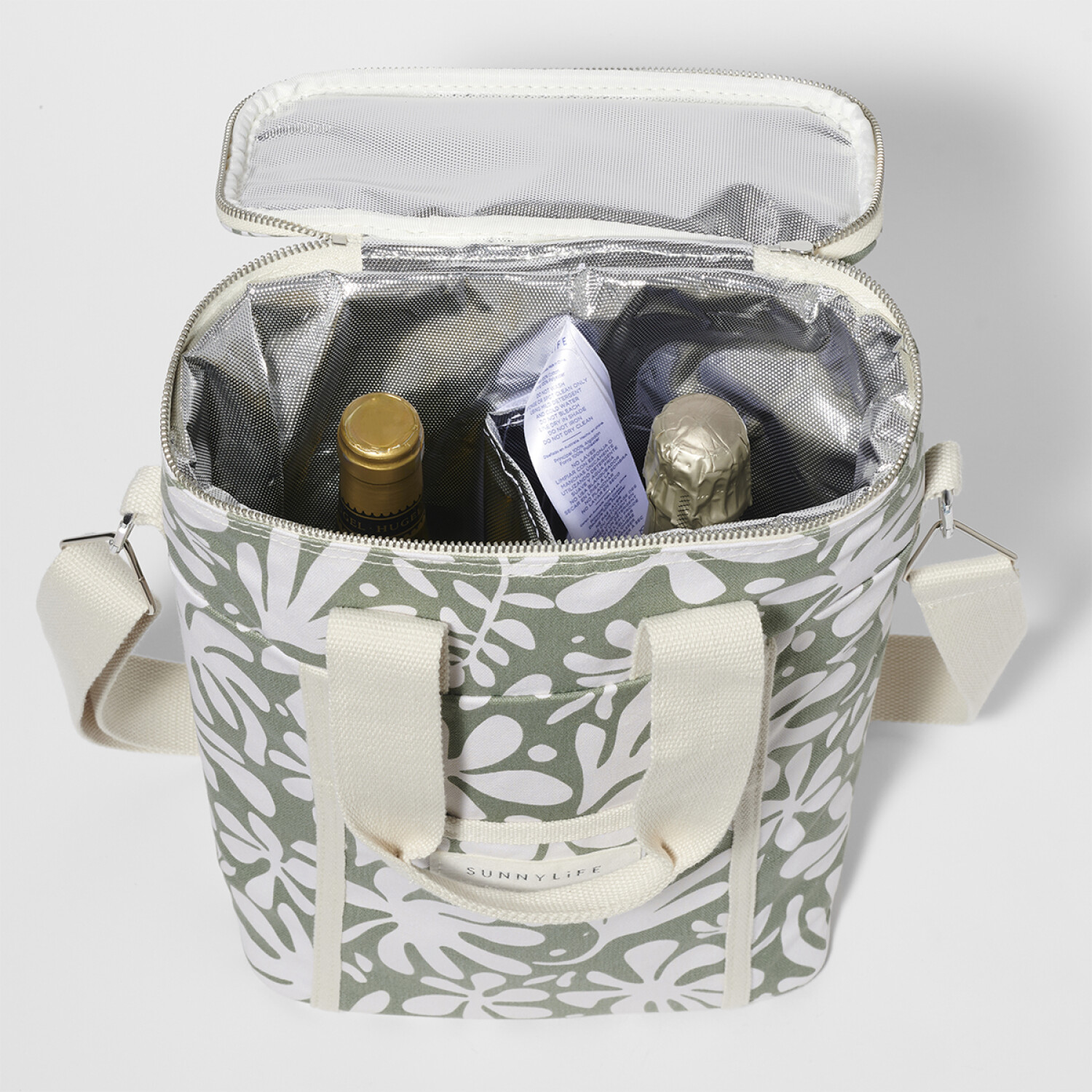 Conservadora Térmica para botellas de lona Vacay Olive — Rumba