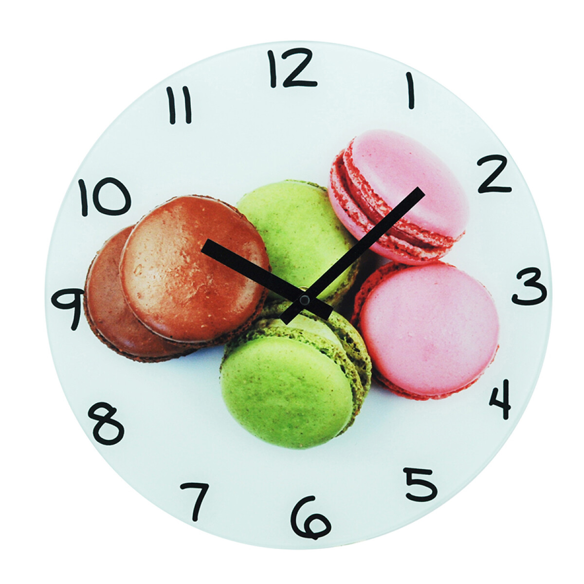 RELOJ DE PARED VIDRIO D30/H4CM DISEÑO MACARONS — Deco Hogar