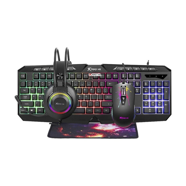 Combo 4 En 1 Xtrike Me Rgb Teclado Mouse Auriculares Pad — Atrix
