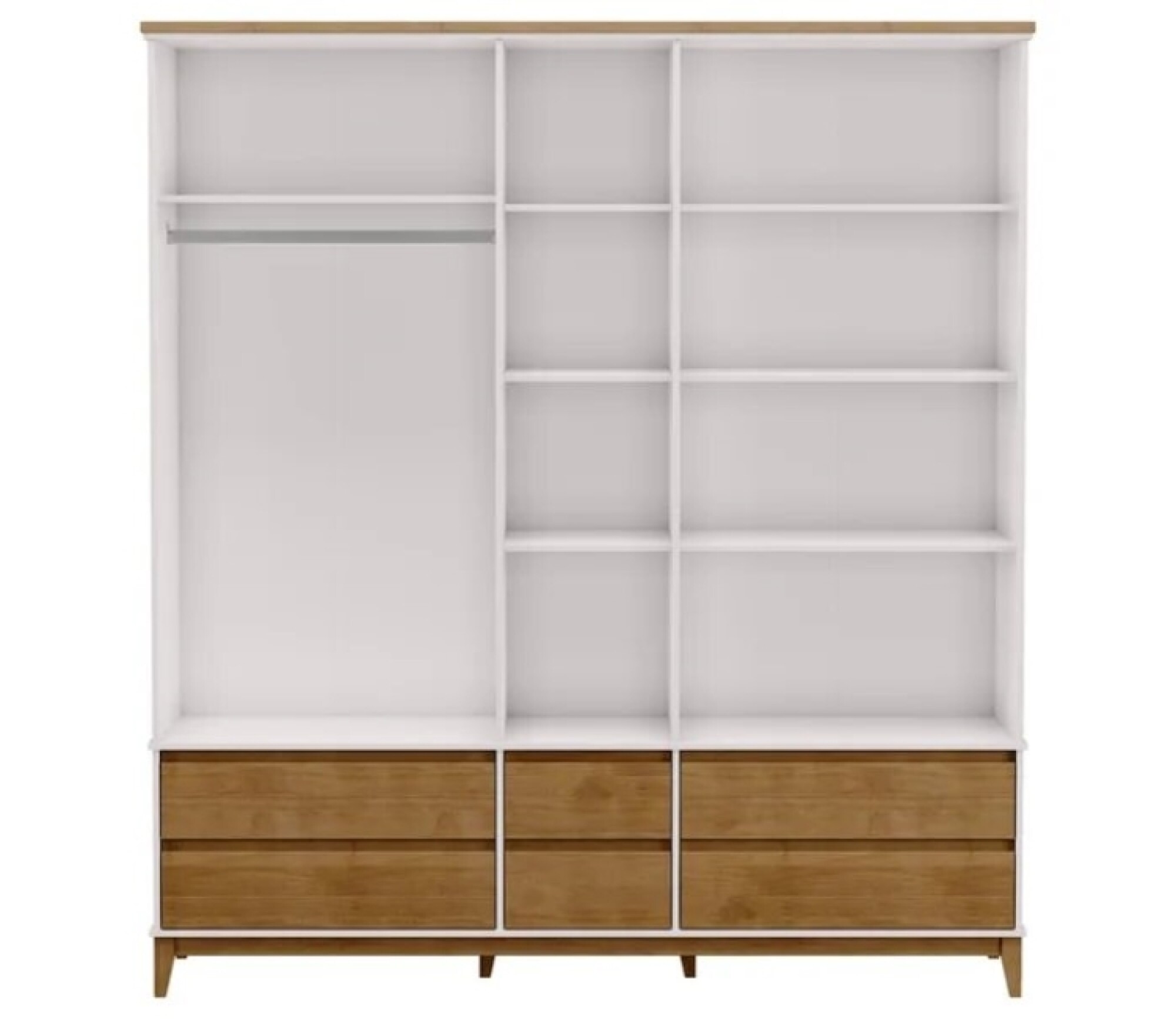 Ropero Prata 5 Puertas 6 Cajones 2814 Freijo/blan Mdf — Albanes