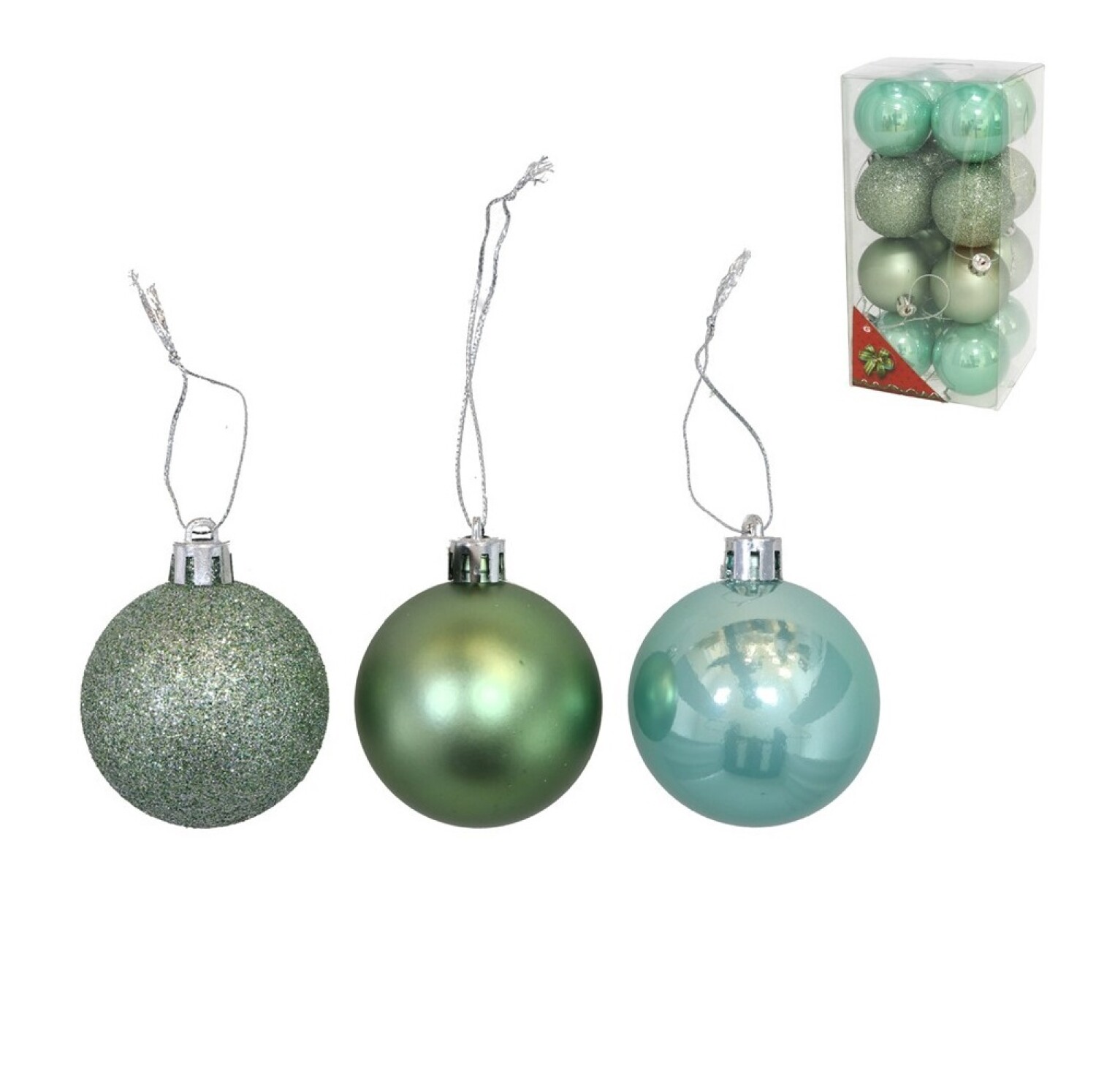 Esferas Navideñas Verdes 5 cm – Caja x16 — Almenara Mall