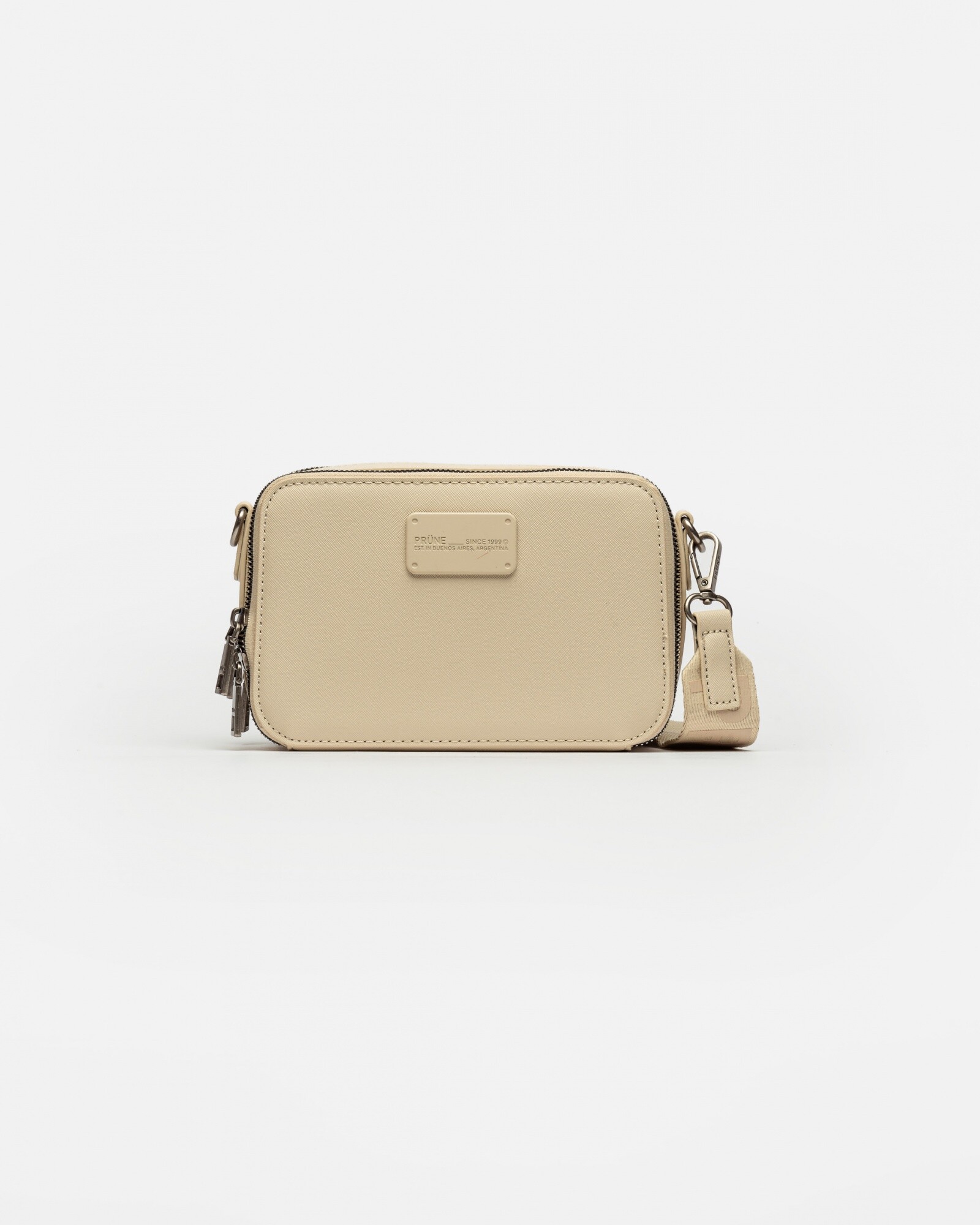 Bandolera New Penny en efecto cuero zaffiano - Natural — Prüne