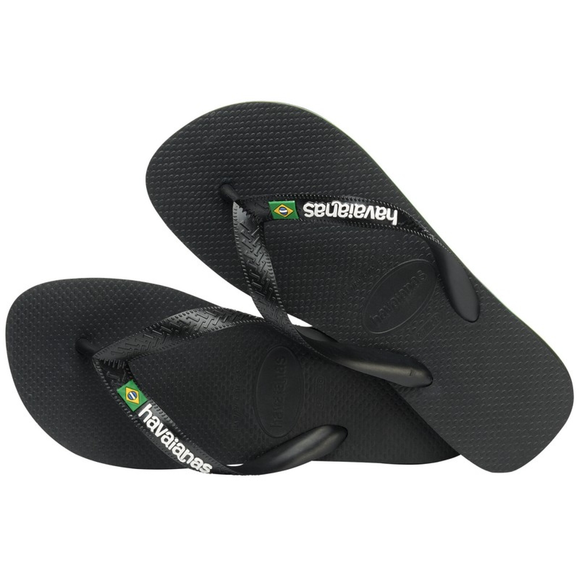 Ojotas Havaianas Brasil Logo - Negro — Havaianas