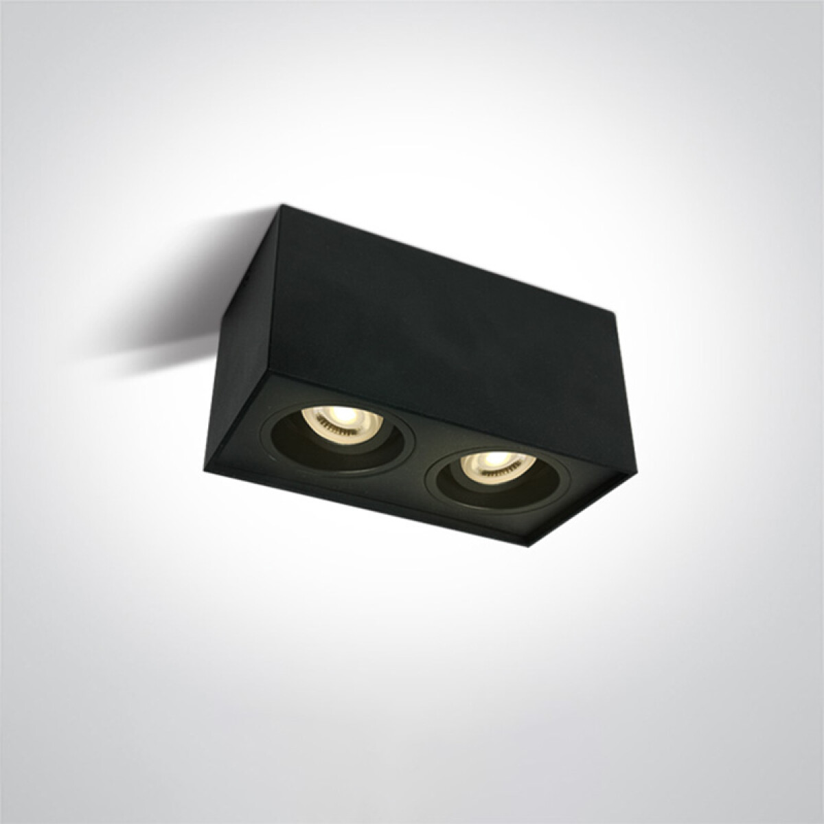 Luminaria Downlight Cuadrada Doble Bari Negra — Unilux
