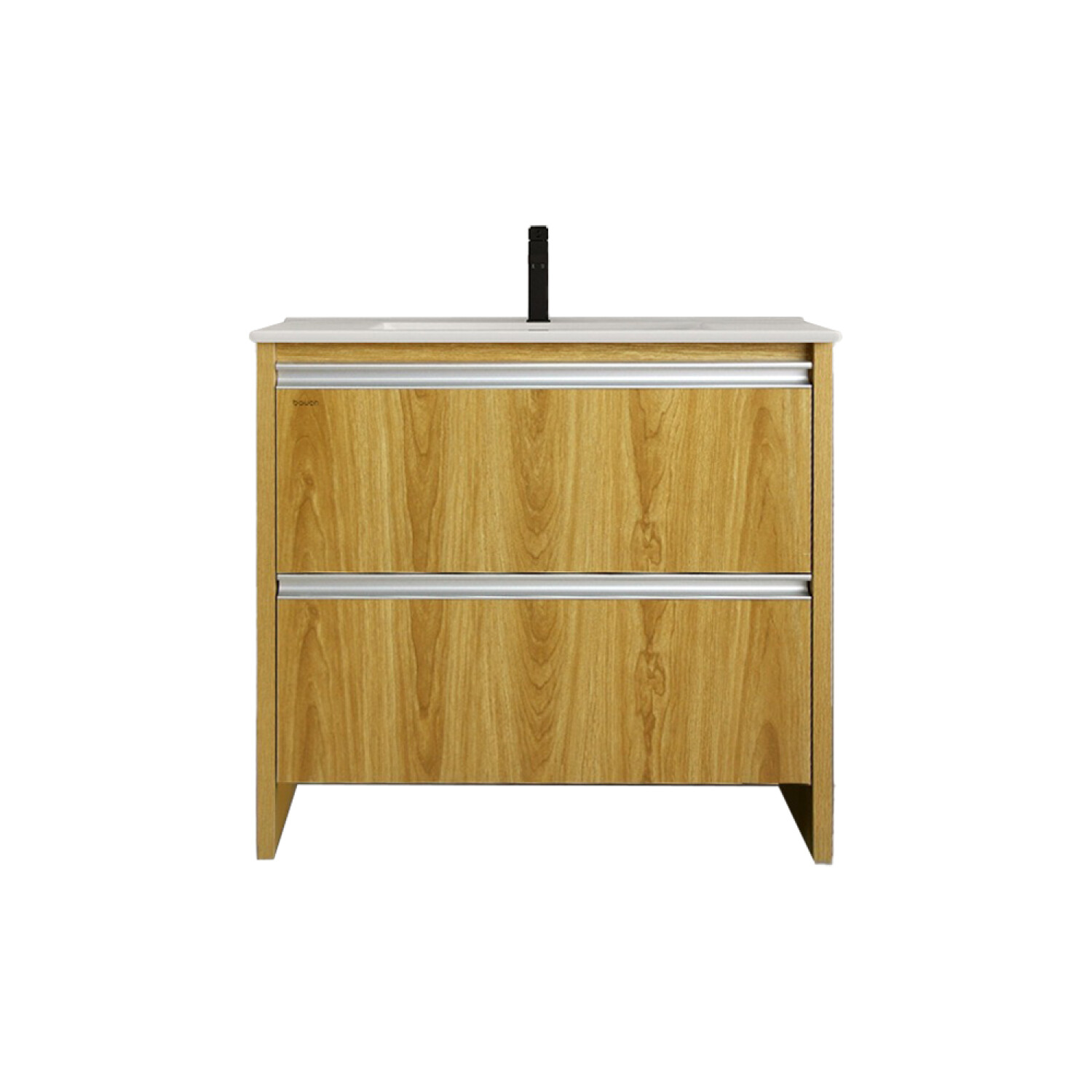 Mueble De Baño Vanity Marrón Con Bacha Blanca — Castro