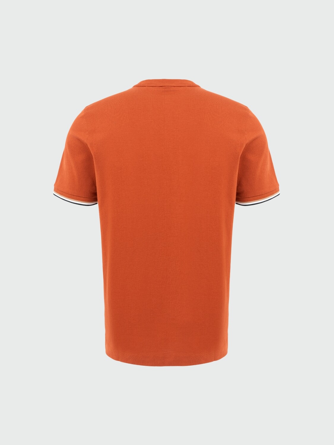 BOSS - Remera de algodón con rayas características en los puños ...