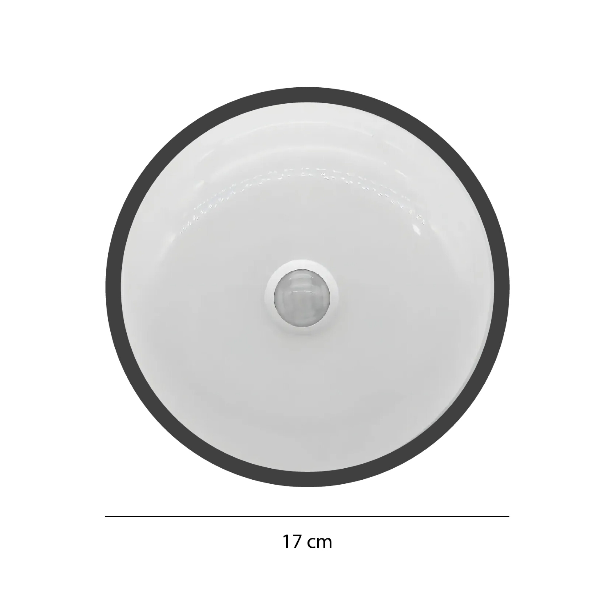 Plafón Exterior Led Circular con Sensor de Movimiento Negro — Serlux