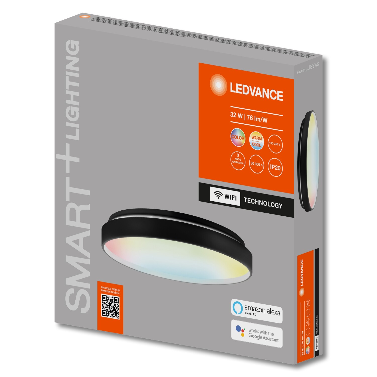 Panel LED LEDVANCE OSRAM Deco Smart Negro De Adosar 32W RGB — Serlux