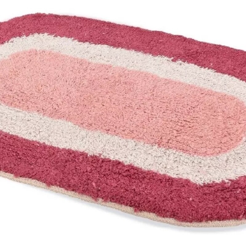 Alfombra Rosa Baño Ovalada 100% Algodón - 40x60 — Mintt