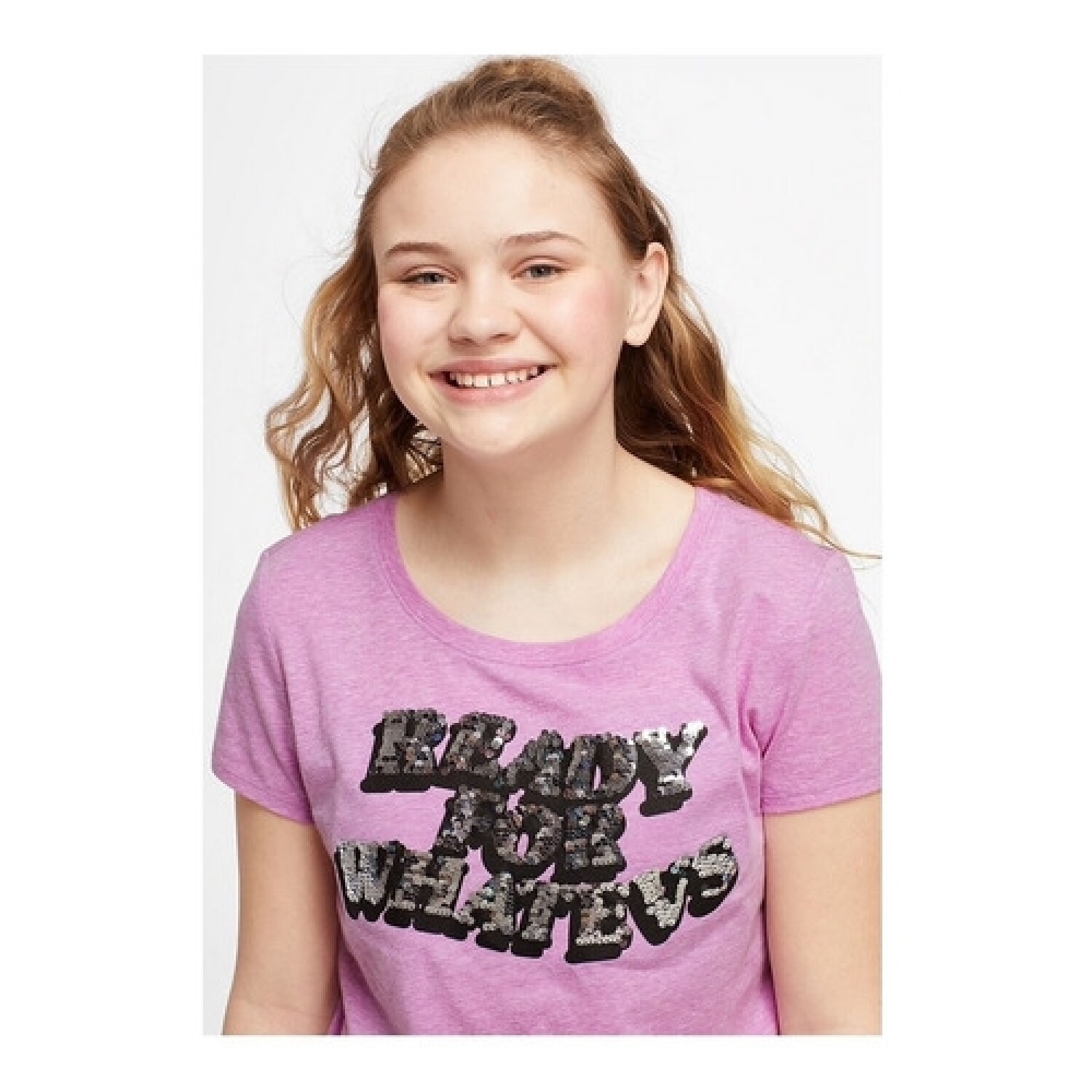 Remera para niña Justice Ready - Salmón — Electroventas