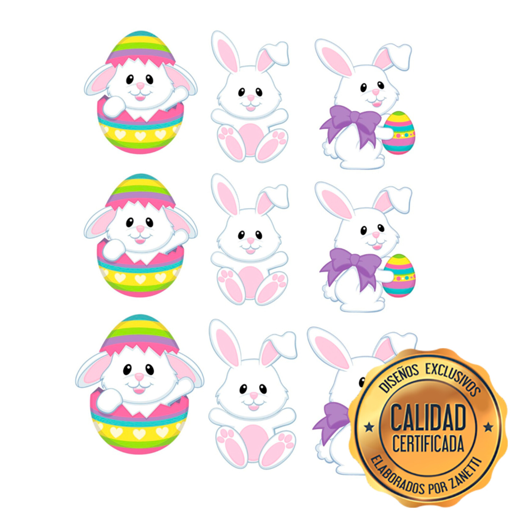 Lámina Pascua - Conejitos color — Zanetti