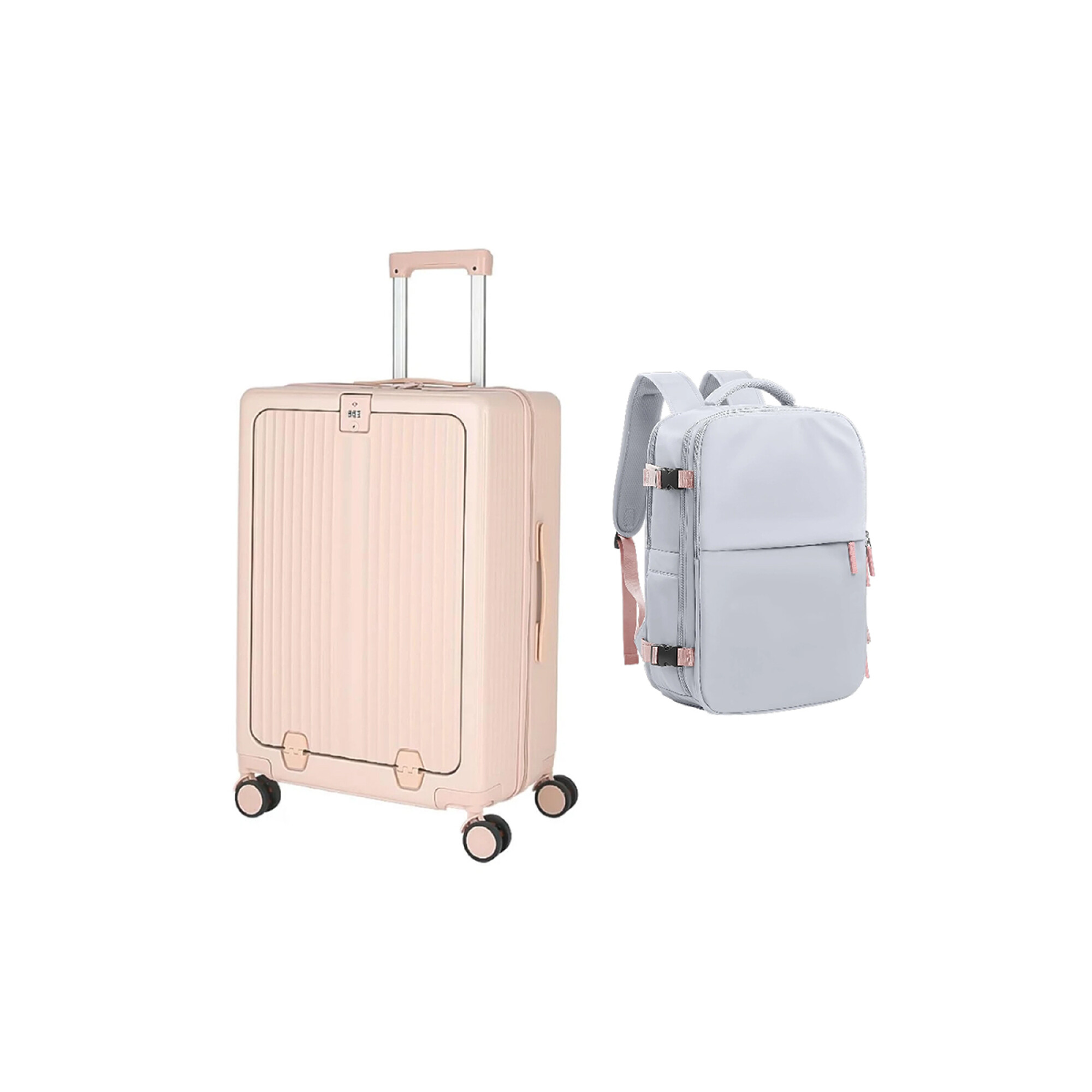 Set de viaje valija carry on rí­gida + mochila expandible — Mis Petates
