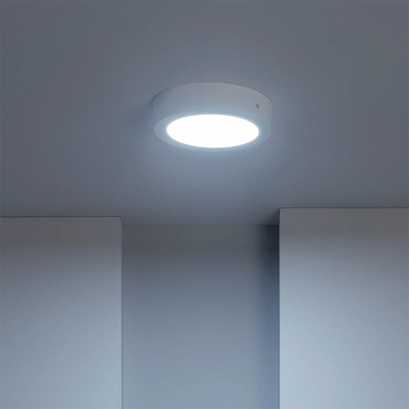 Panel LED Redondo de Adosar 12W Luz Fría — Serlux
