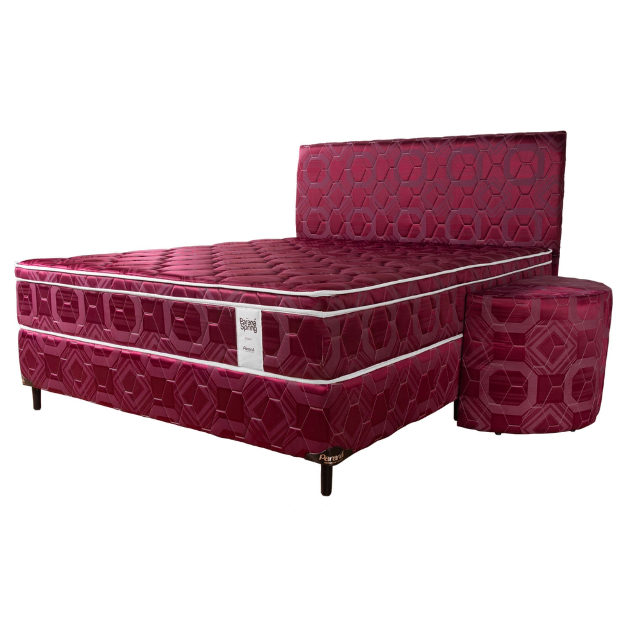 Juego Completo Sommier Parana Spring 160x200 Bordo — Bristol