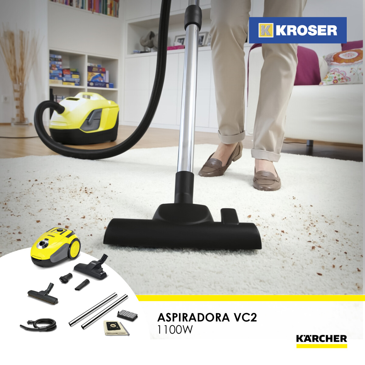ASPIRADORA VC2 1100W KARCHER - N/a — Kroser