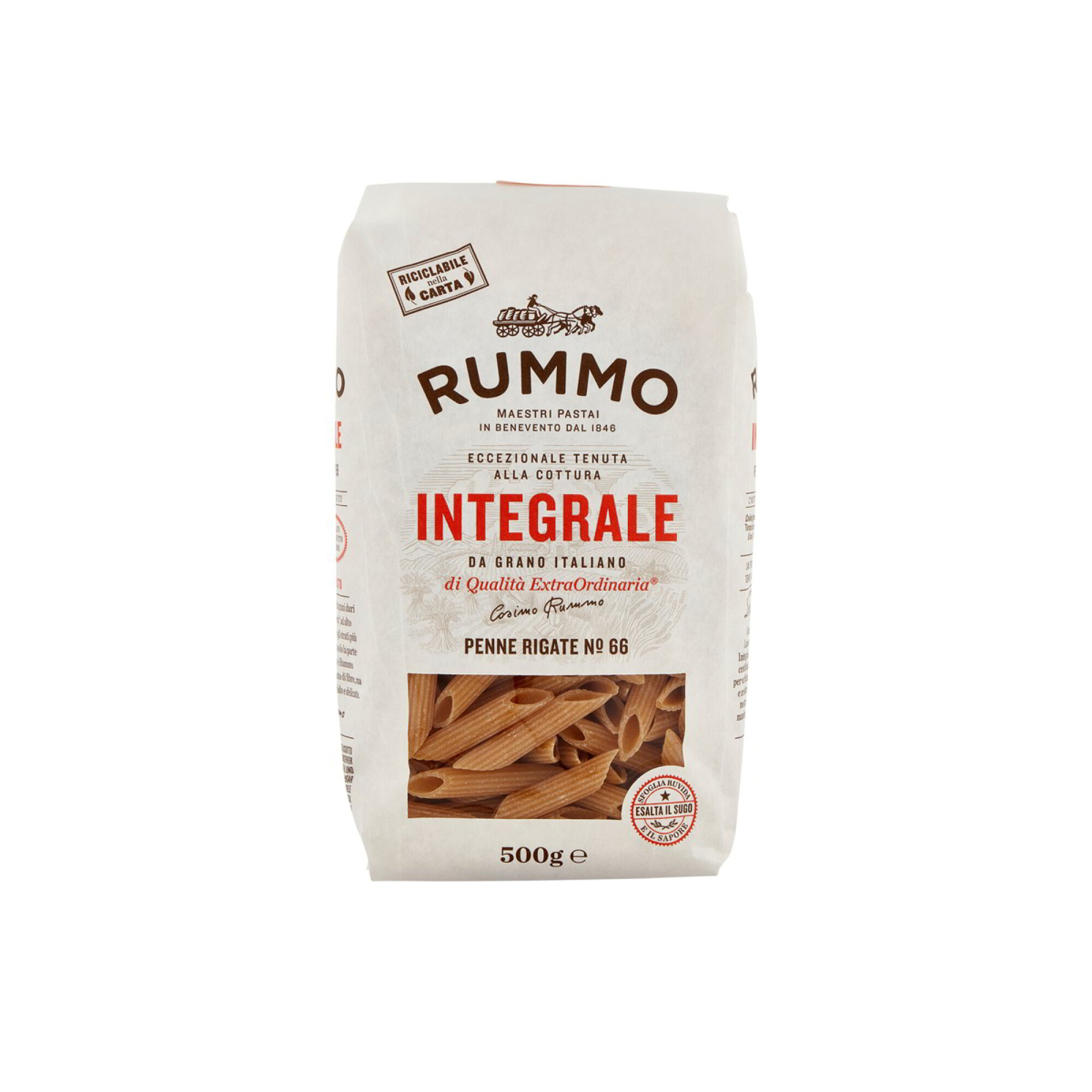 PASTA RUMMO PENNE RIGATE INTEGRAL 500GR — La Molienda