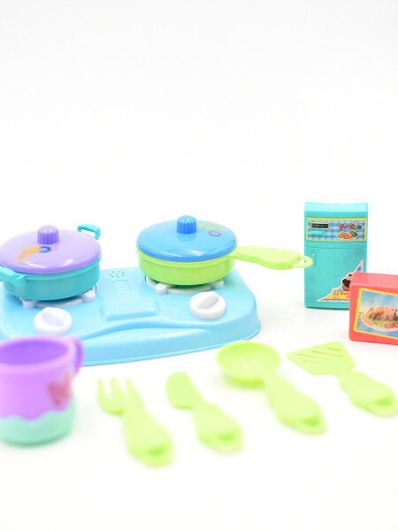COCINA SET CON UTENSILLOS - CELESTE — Guapa
