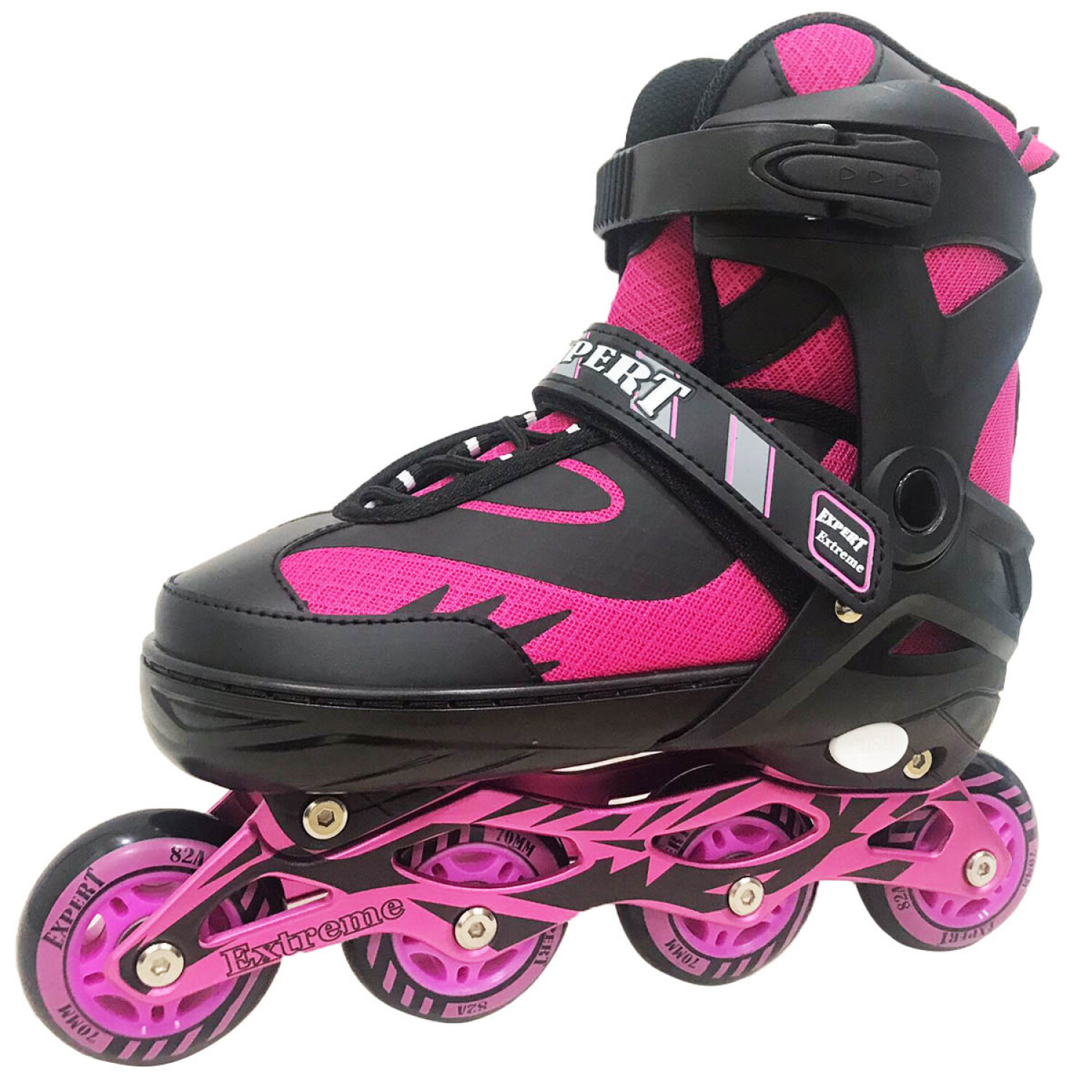 Patín Rollers Profesional Aluminio Extensible Abec7 - Negro / Fucsia ...