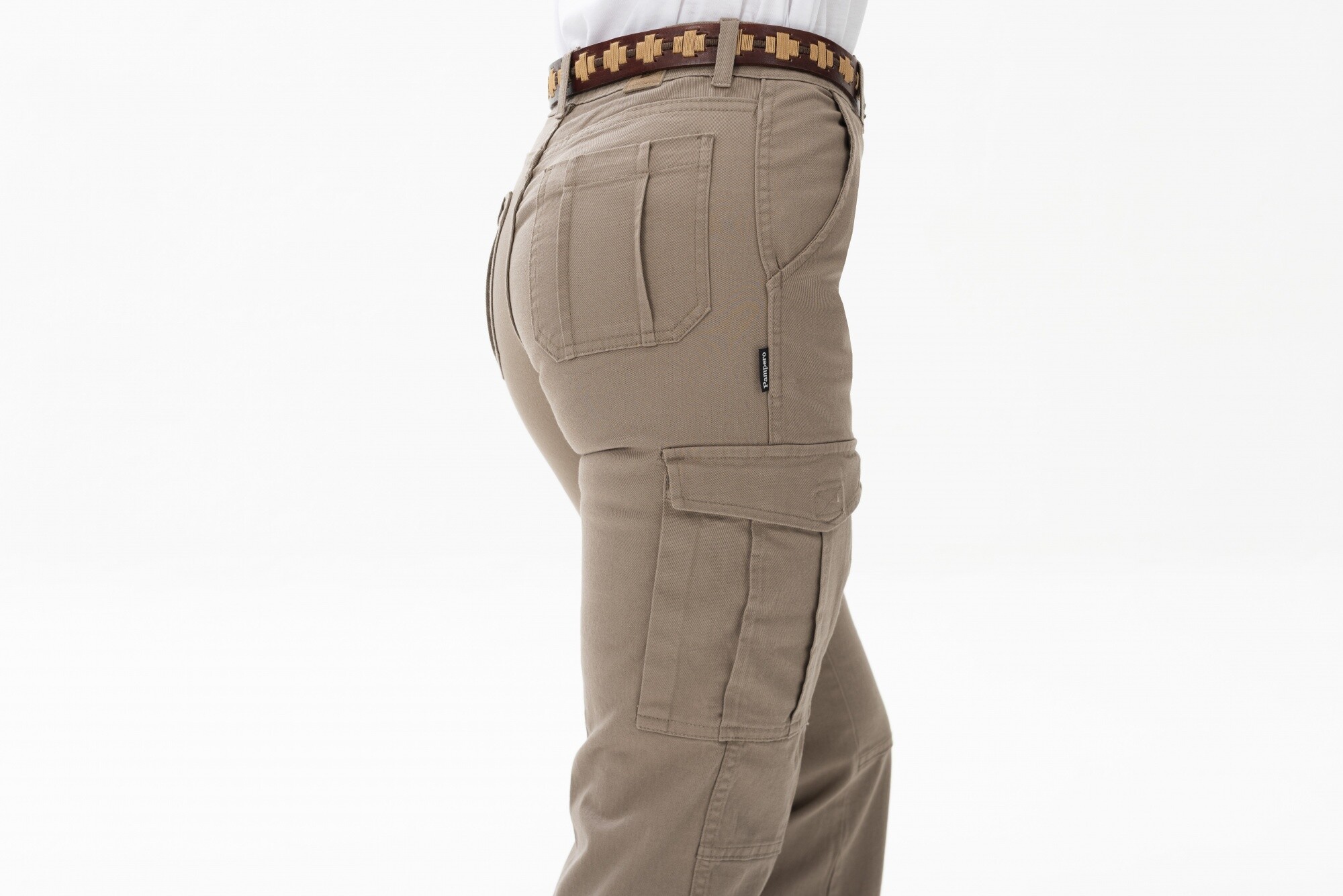 PANTALON RECTO MUJER FLEX - Beige — Pampero