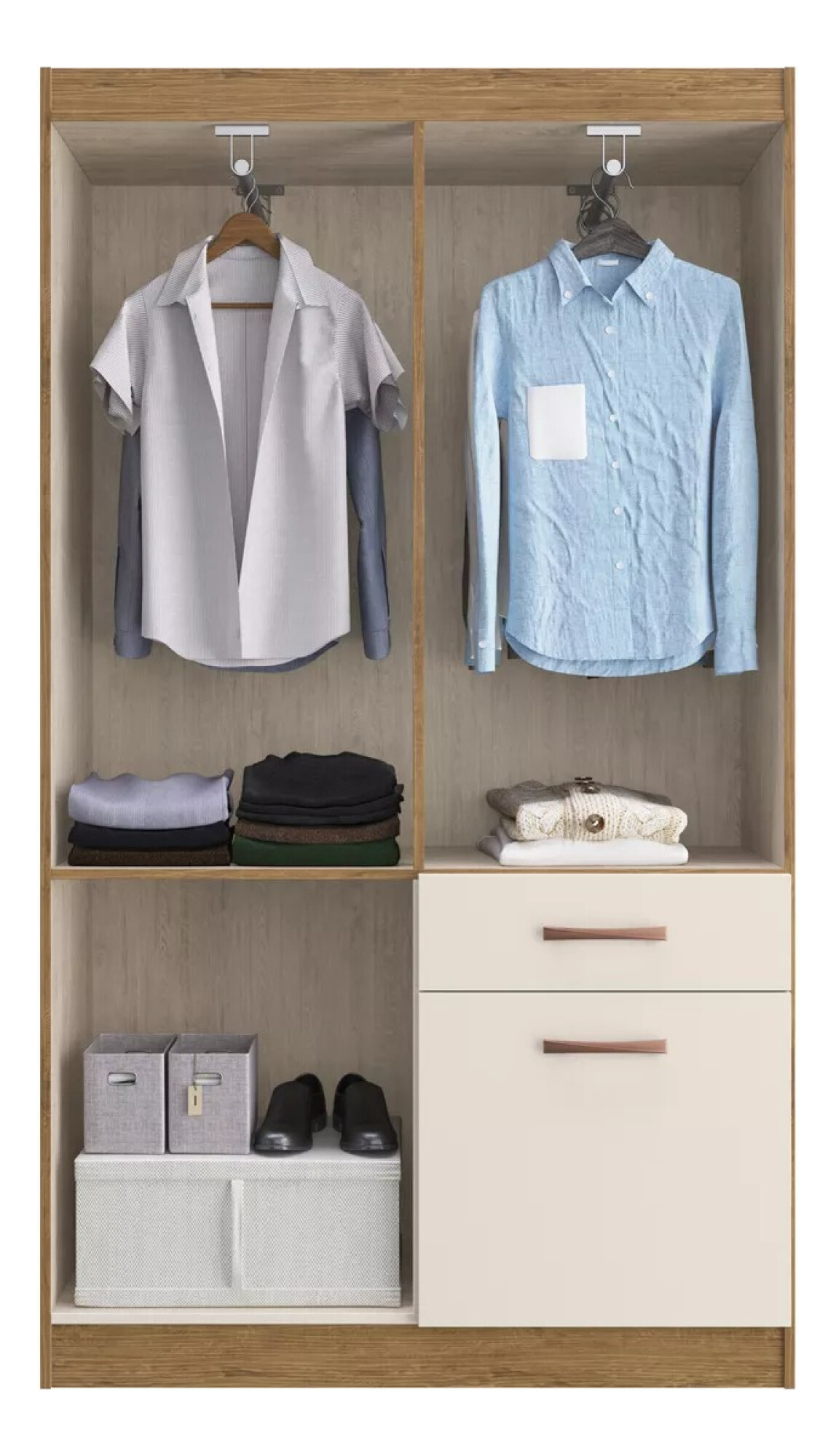 Ropero Placard , 4 Puertas ,1 Cajon Y 1 Cajon Basculante - Marrón ...